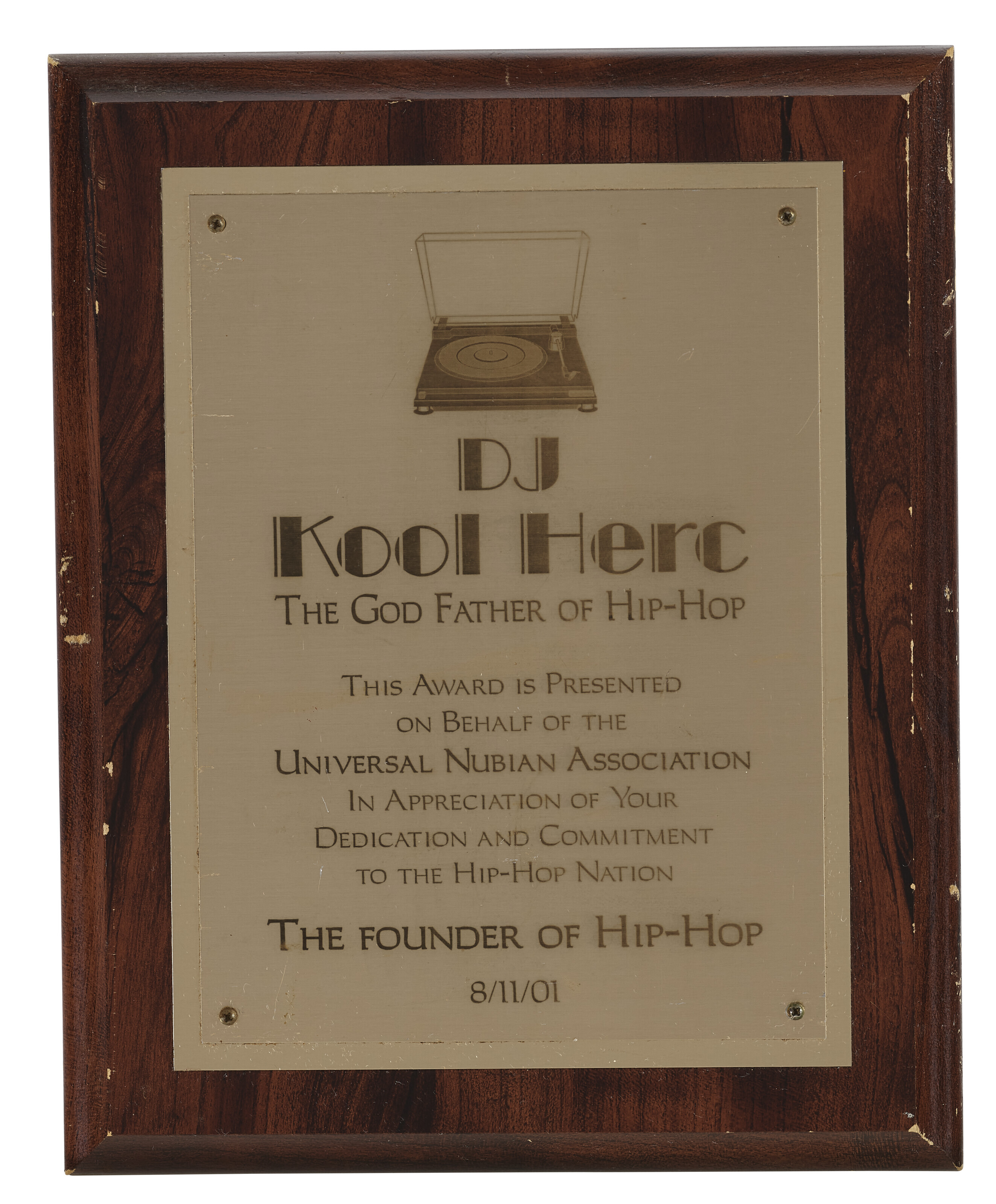 AWARD PRESENTED TO DJ KOOL HERC - THE FOUNDER OF HIP-HOP, UNIVERSAL ...