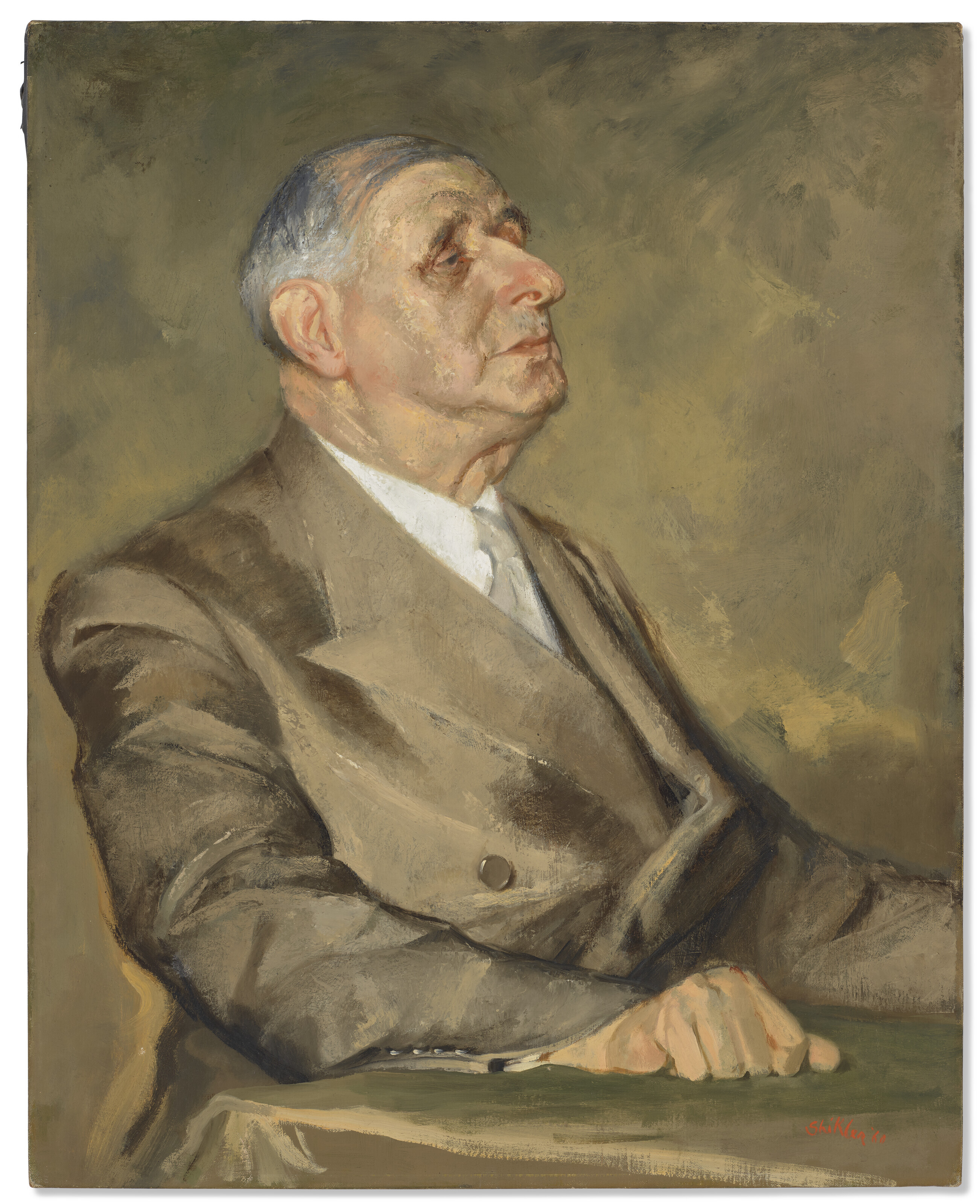 AARON SHIKLER (AMERICAN, 1922-2015), Portrait of Charles de Gaulle ...