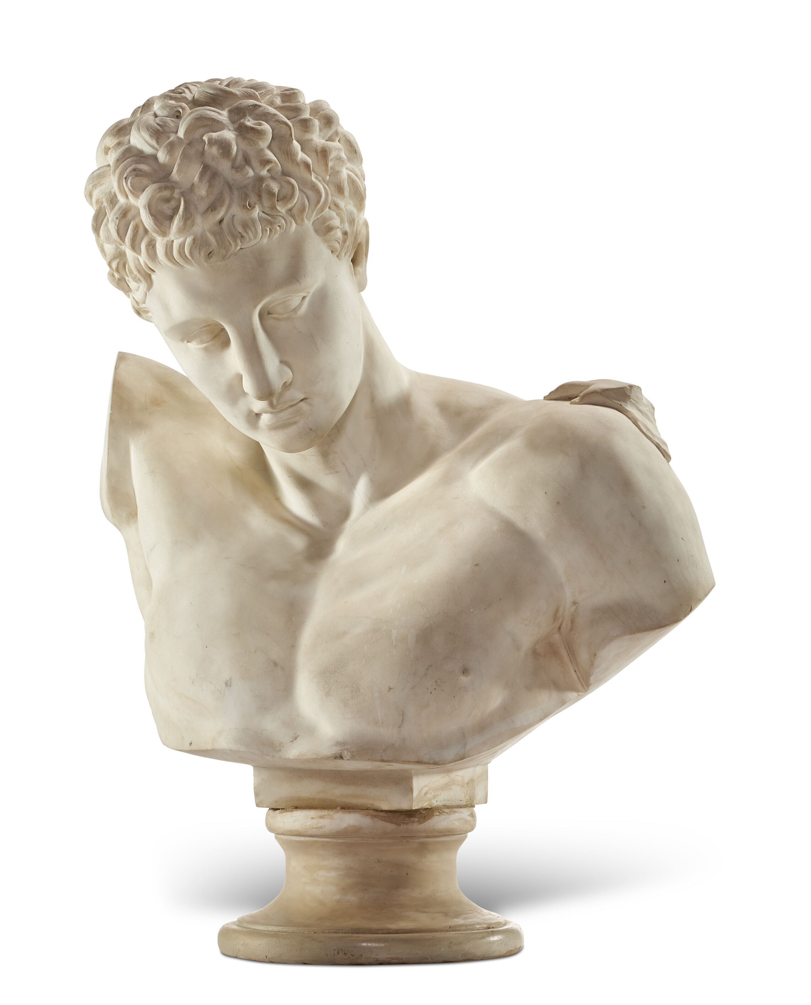 ANTONIO FRILLI (ITALIAN, D. 1902), AFTER THE ANTIQUE, Bust of Hermes of ...