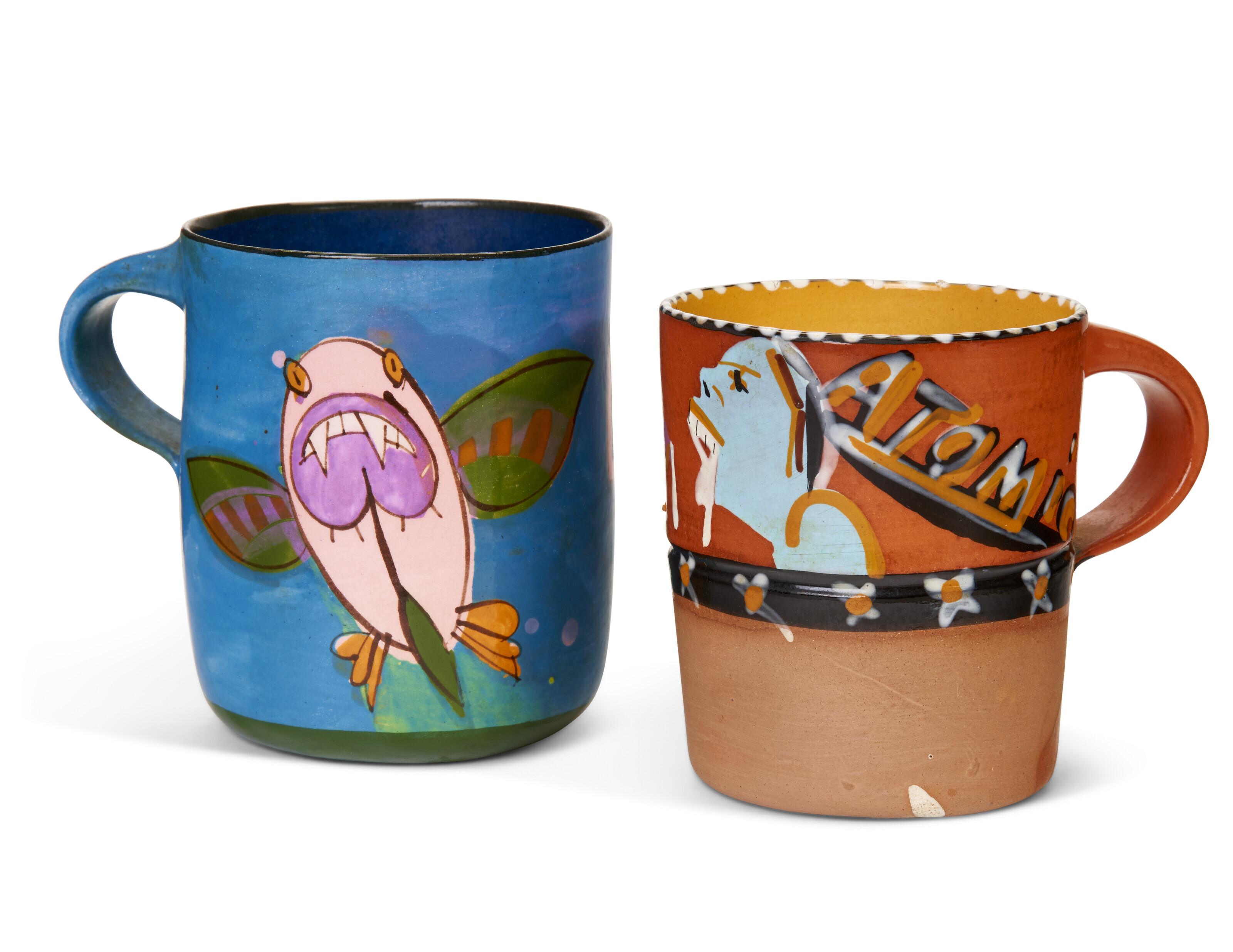 KENNETH PRICE (AMERICAN, 1935-2012), Atomica cup and Tooth Fish cup ...
