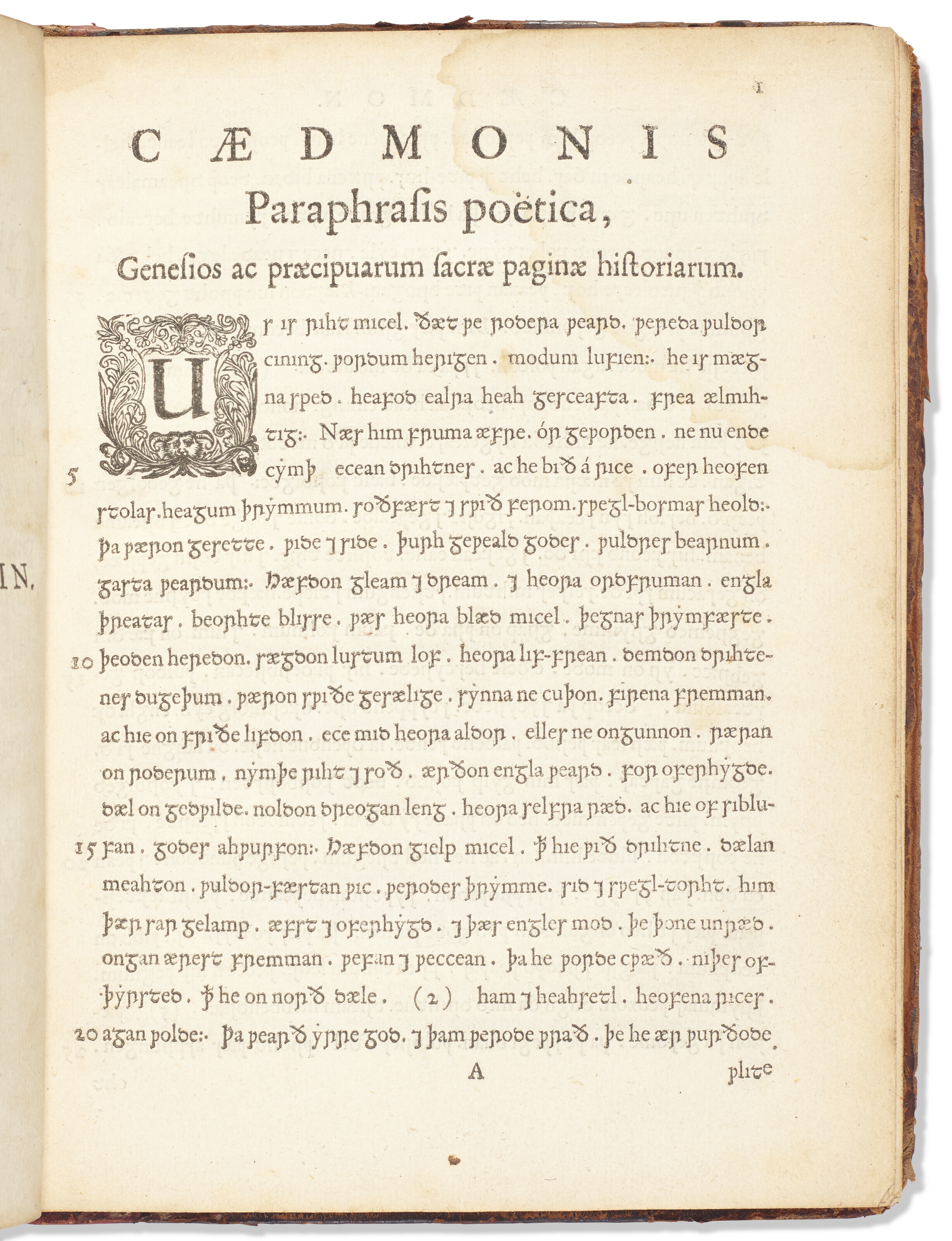 Caedmon's Hymn, Oxford, 1752 | Christie’s