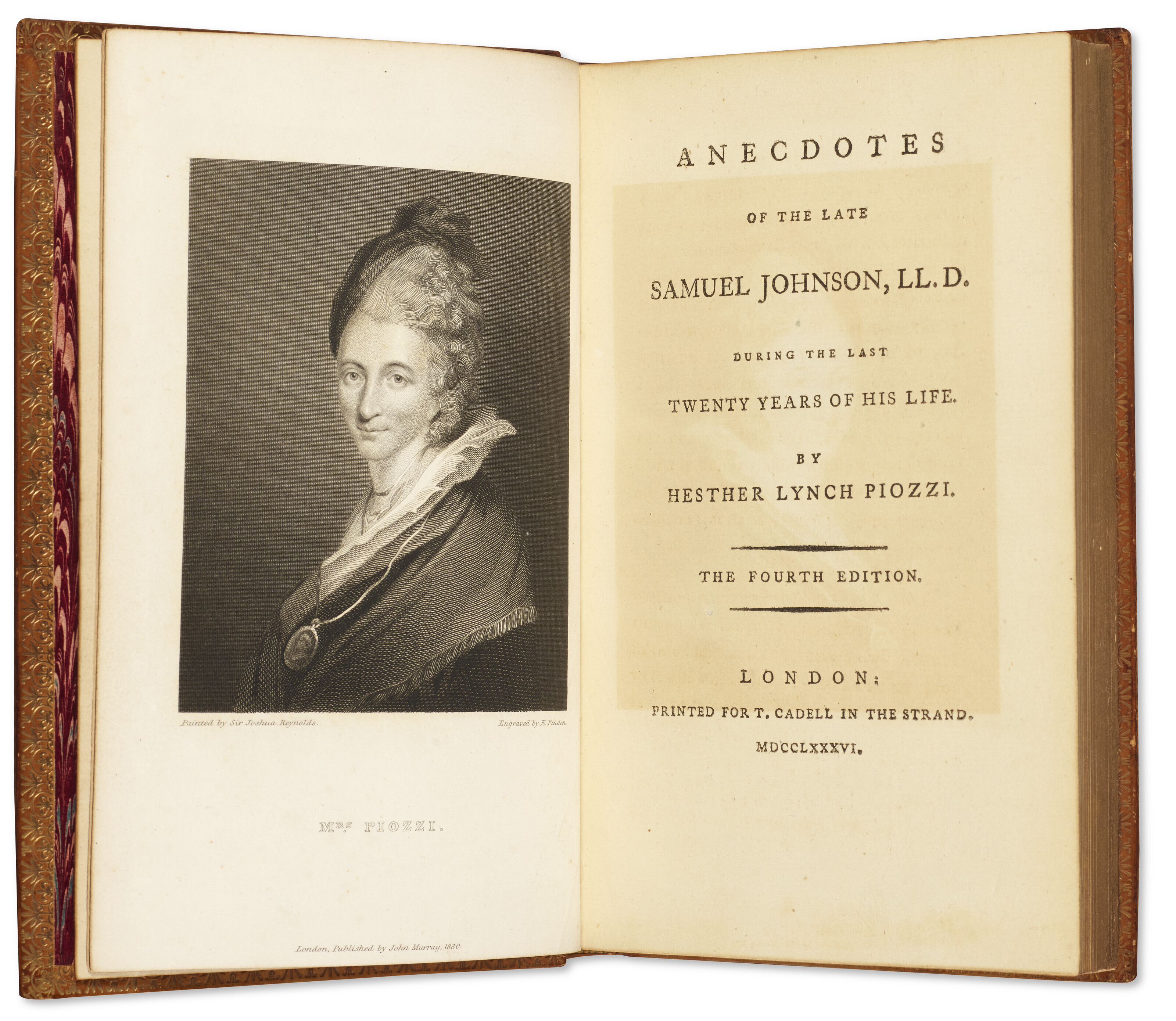 Anecdotes of the Late Samuel Johnson, inscribed, Hester Lynch Piozzi ...