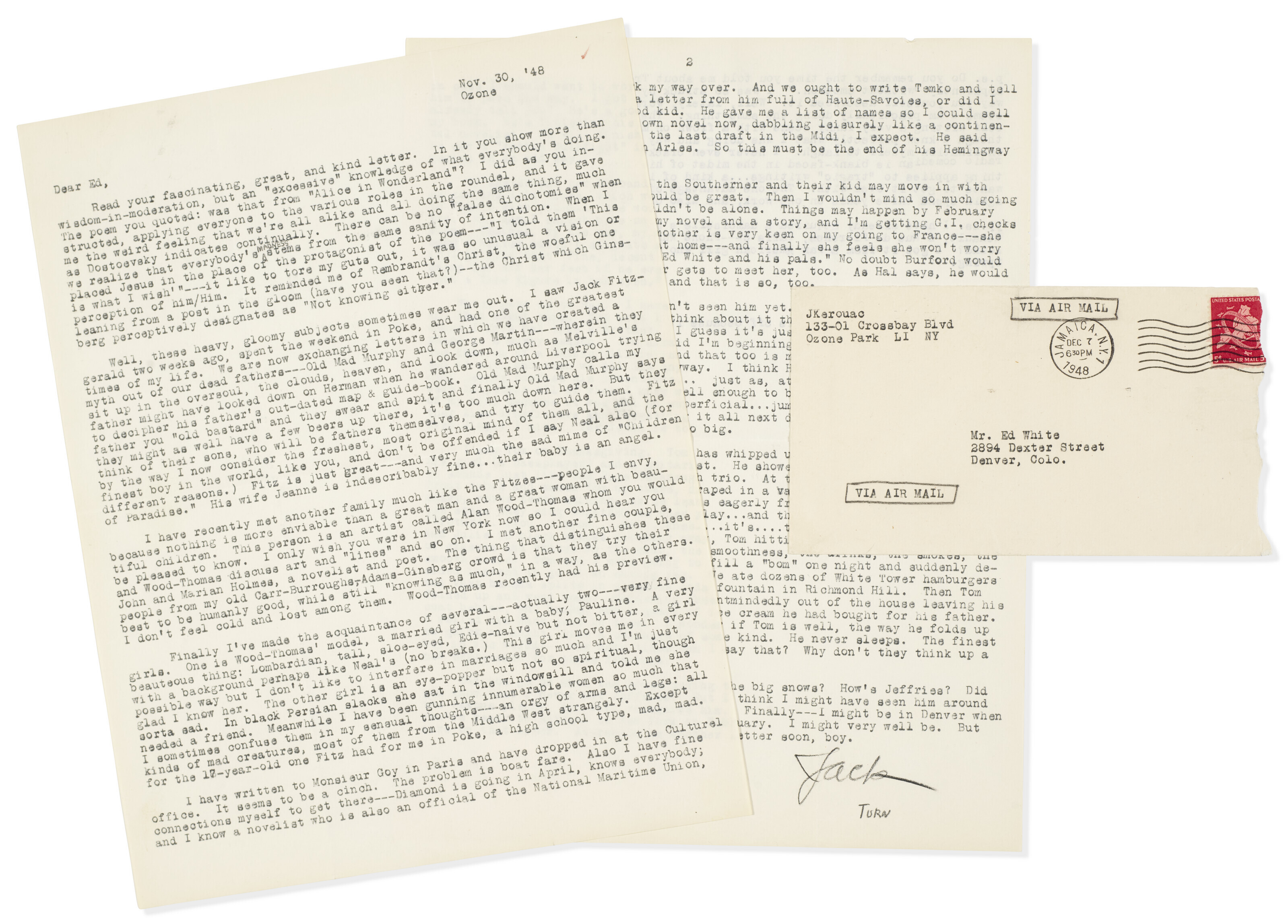 On Trollope and his own writing, Jack Kerouac, 30 November 1948 ...