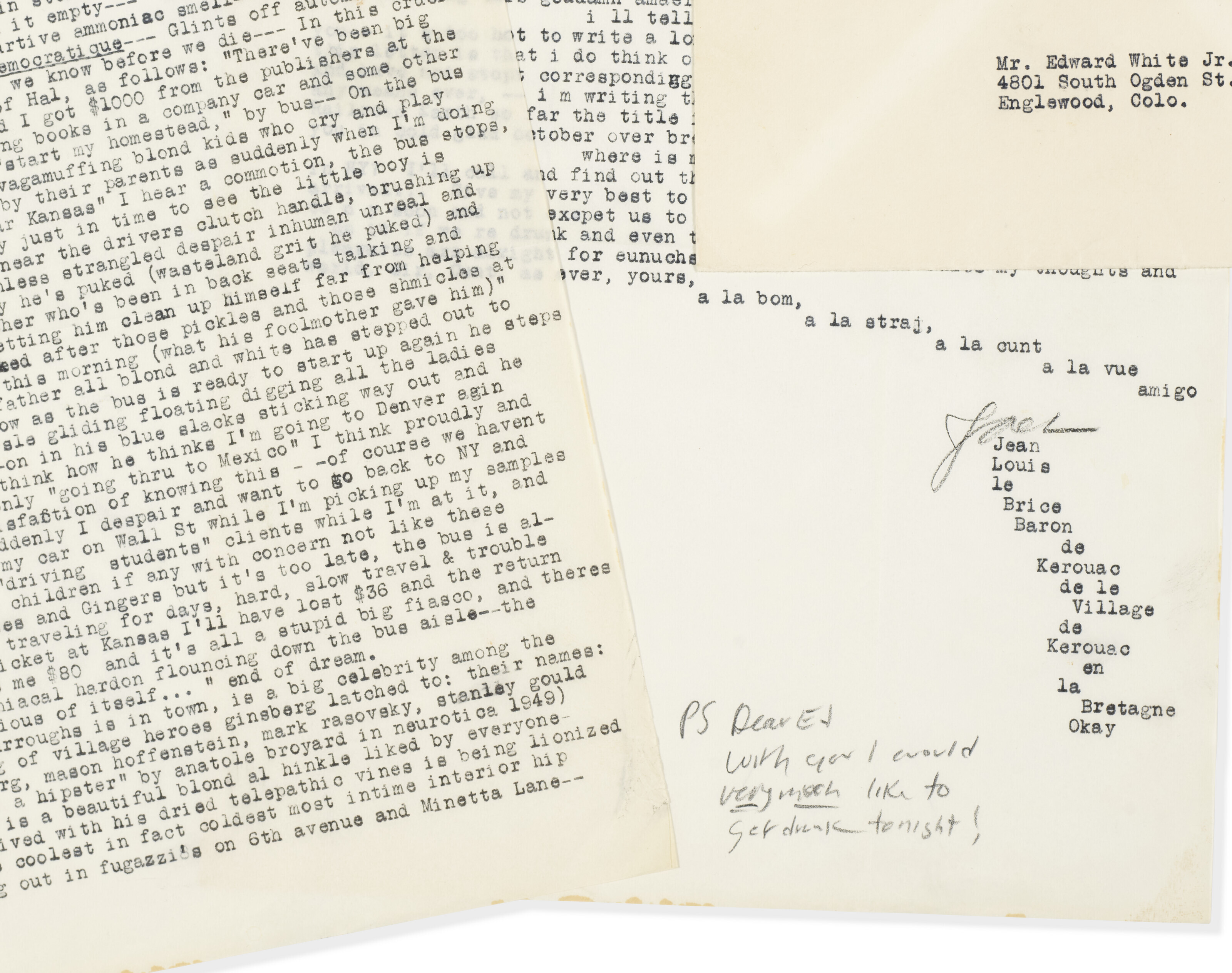 On the subterraneans and more, Jack Kerouac, 31 August 1953 | Christie’s
