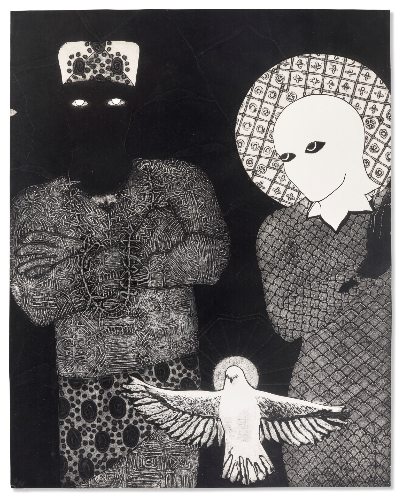 Belkis Ayón (1967-1999), Untitled (Sikan, Nasako and Holy Spirit ...