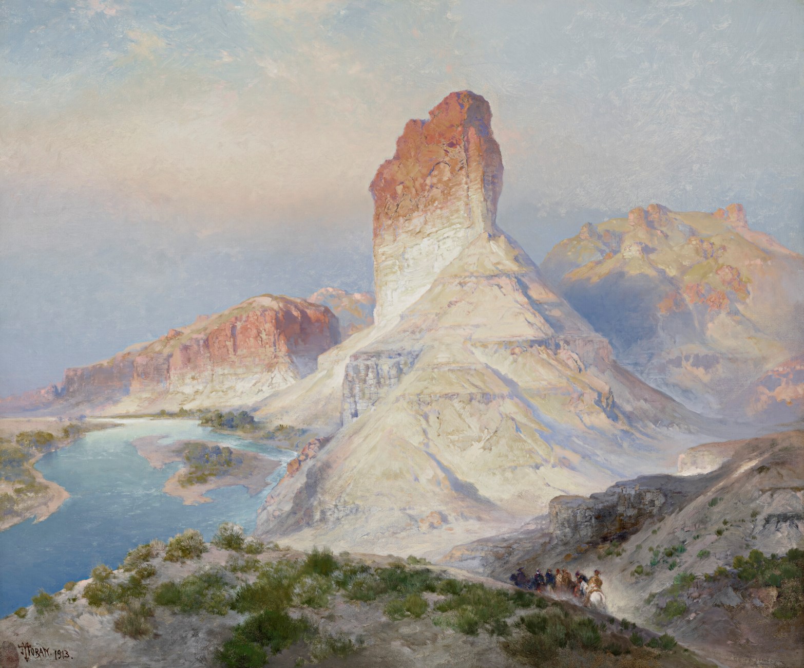 THOMAS MORAN (1837-1926), The Castle Rock, Green River, Wyoming (Indian ...
