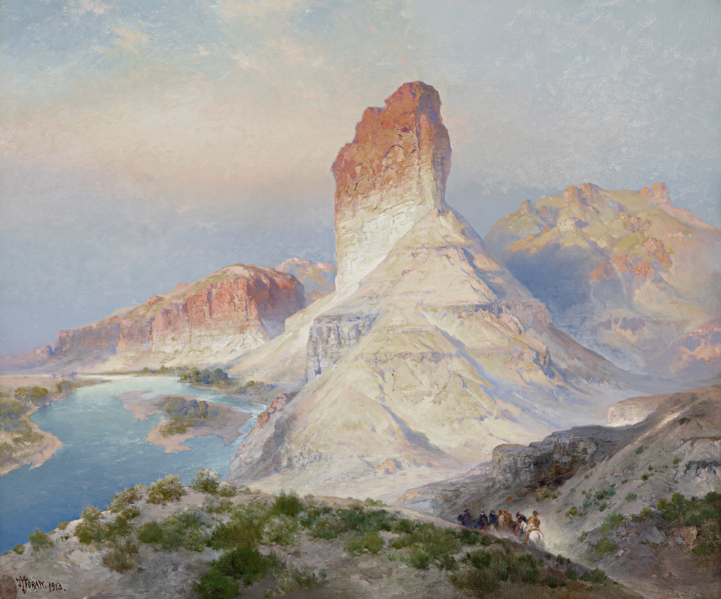 THOMAS MORAN (1837-1926), The Castle Rock, Green River, Wyoming (Indian ...