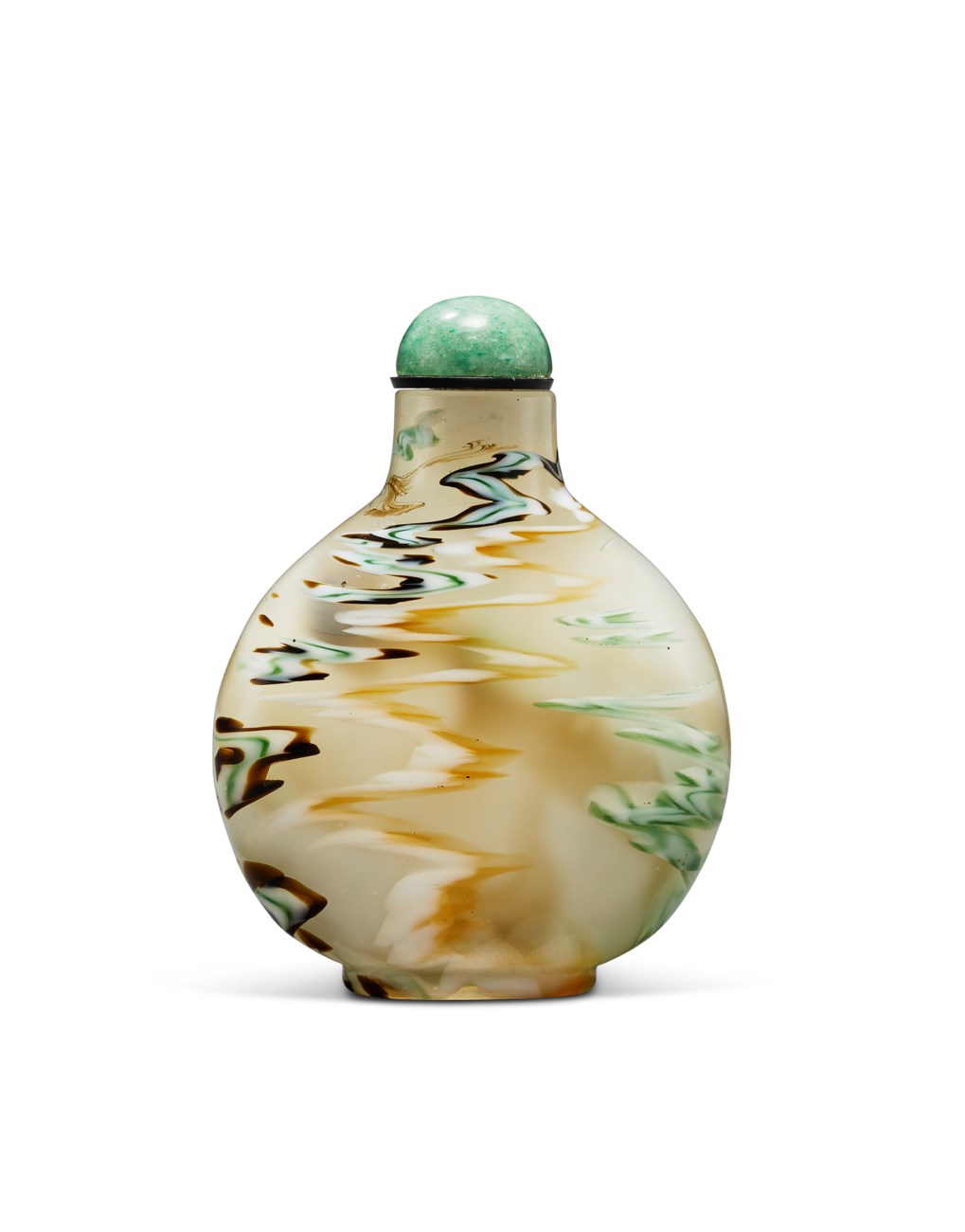 A SWIRLED GLASS SNUFF BOTTLE, 1750-1800 | Christie's