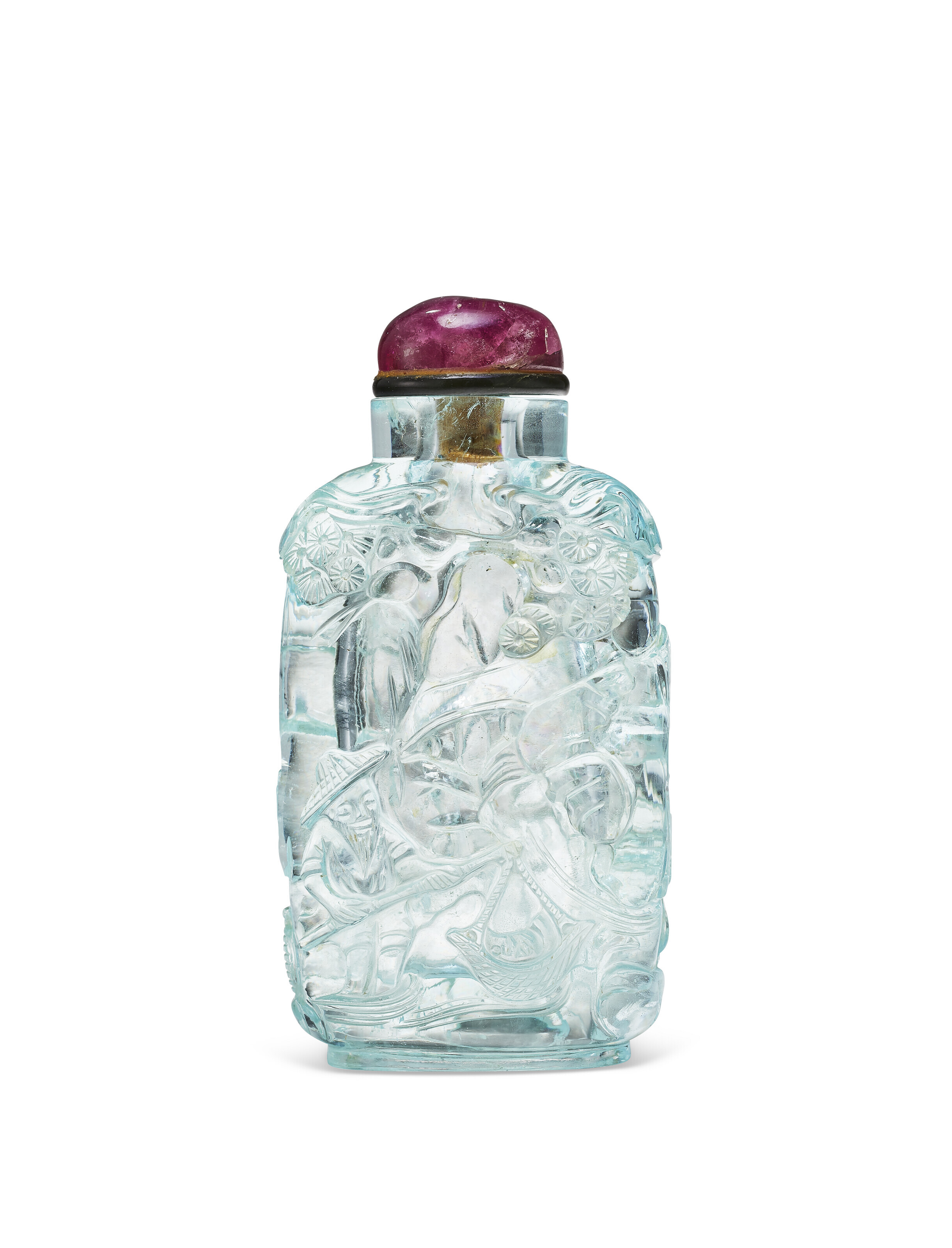 A CARVED AQUAMARINE SNUFF BOTTLE, 1800-1880 | Christie’s