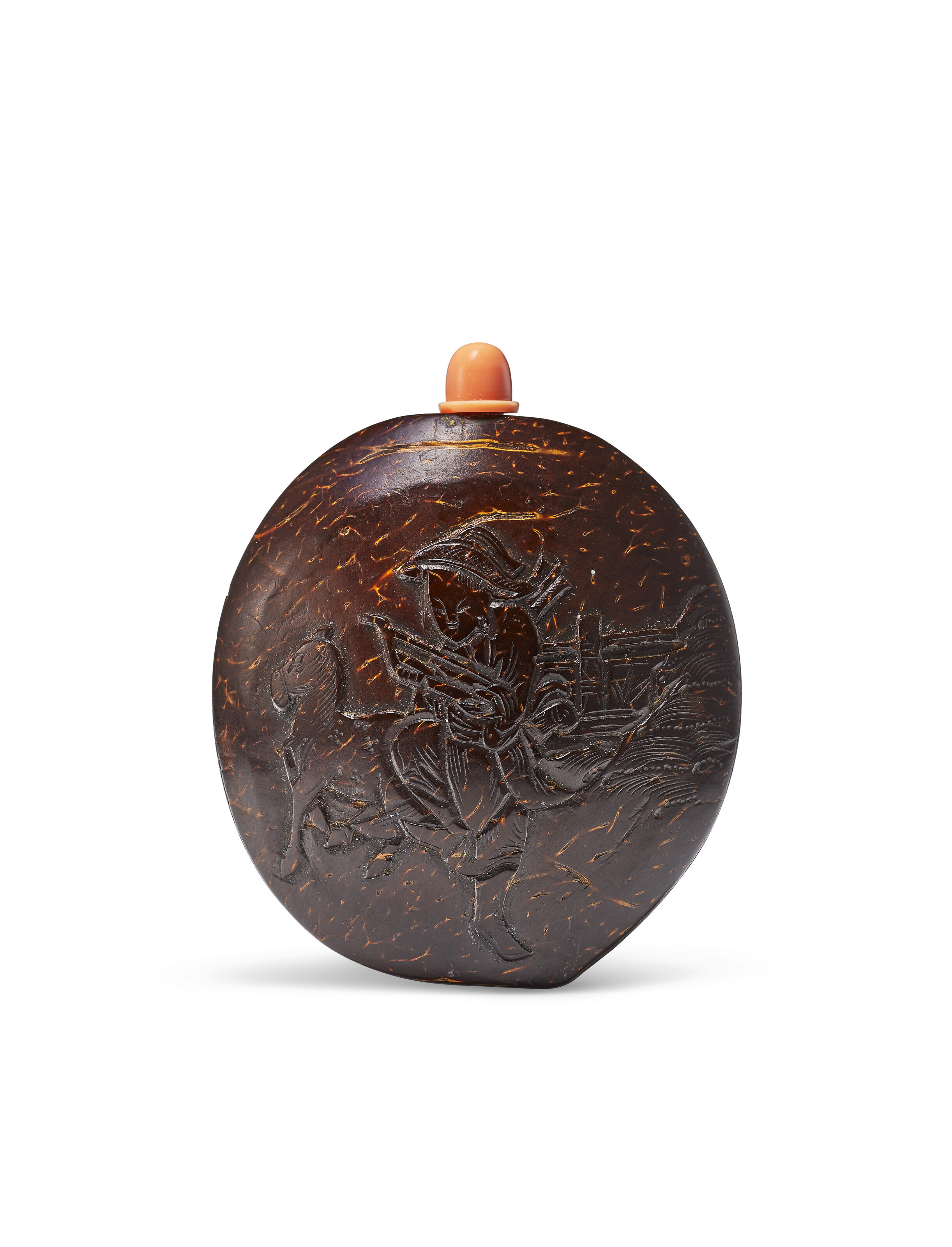 A CARVED COCONUT SHELL SNUFF BOTTLE, 1780-1850 | Christie’s