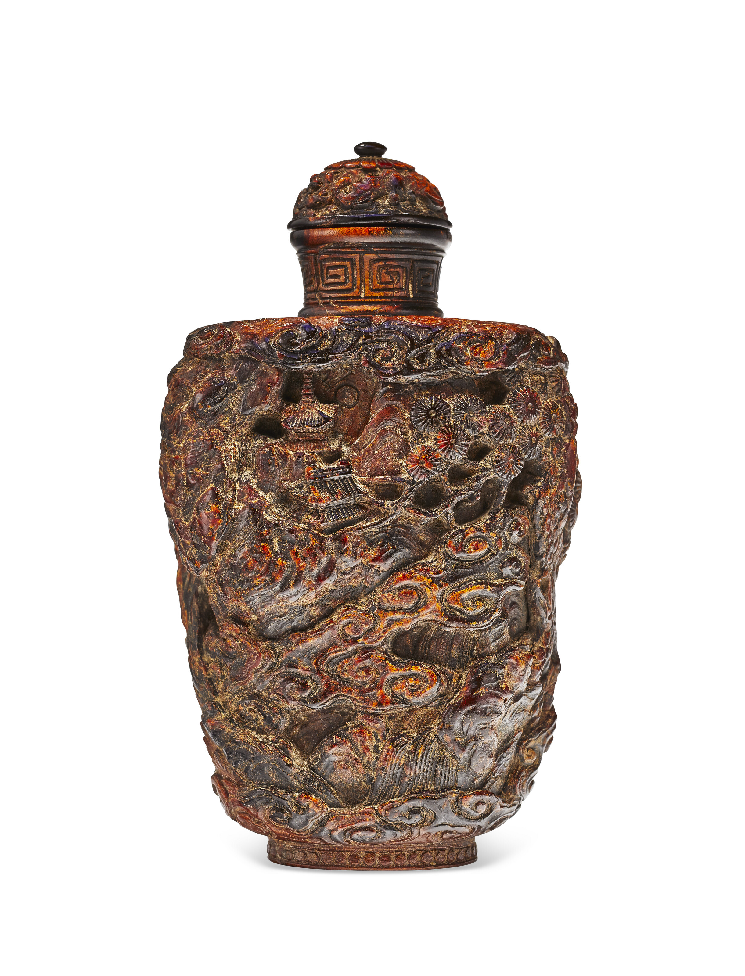 A CARVED UMIMATSU SNUFF BOTTLE, JAPAN, 1800-1900 | Christie’s