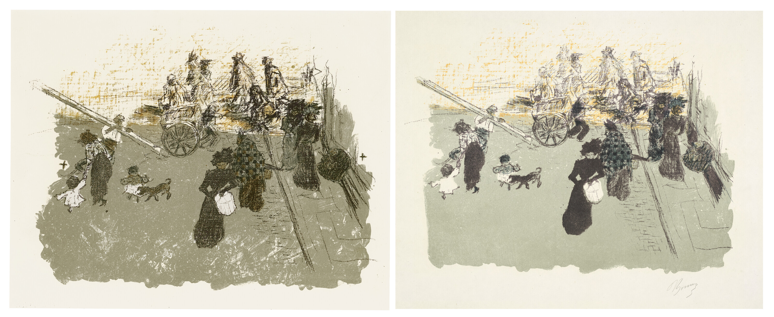 PIERRE BONNARD (1867-1947), Coin de Rue, from Quelques aspects de la ...