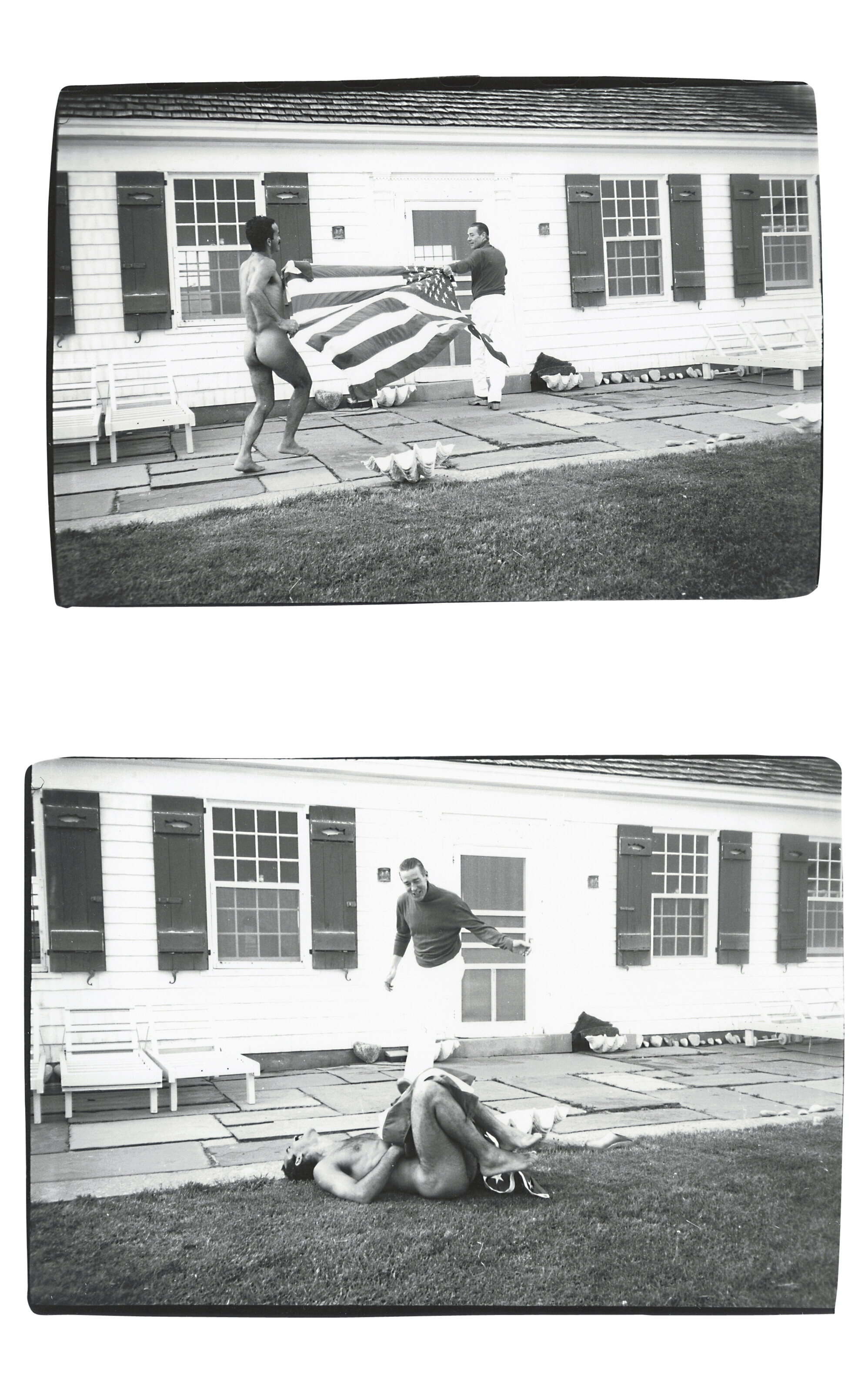 ANDY WARHOL (1928-1987), Halston and Victor Hugo with American Flag ...