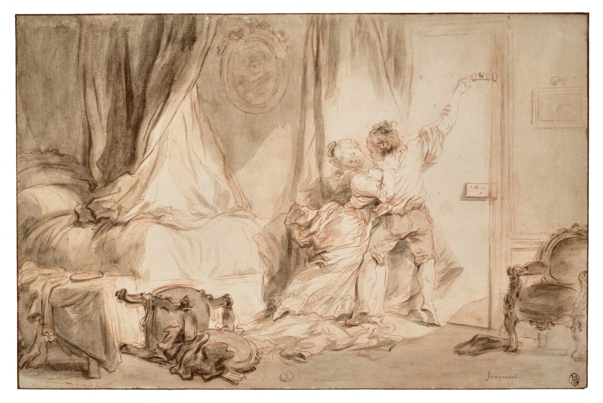 JEAN-HONORÉ FRAGONARD (Grasse 1732-1806 Paris), ‘Le Verrou’ (The bolt ...