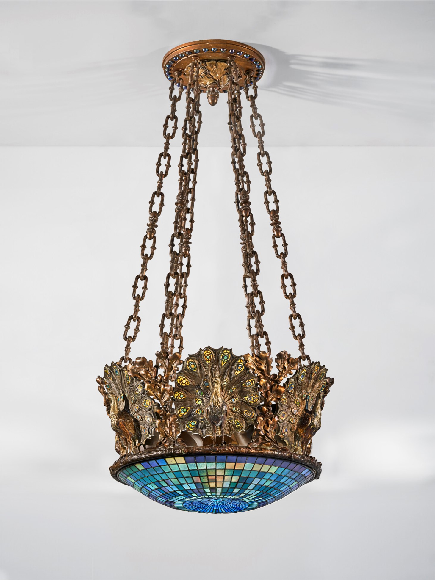TIFFANY STUDIOS, 'Peacock' Chandelier from Anita Baldwin's Residence ...