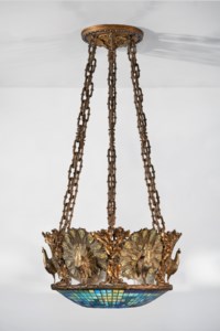 TIFFANY STUDIOS, 'Peacock' Chandelier from Anita Baldwin's Residence ...