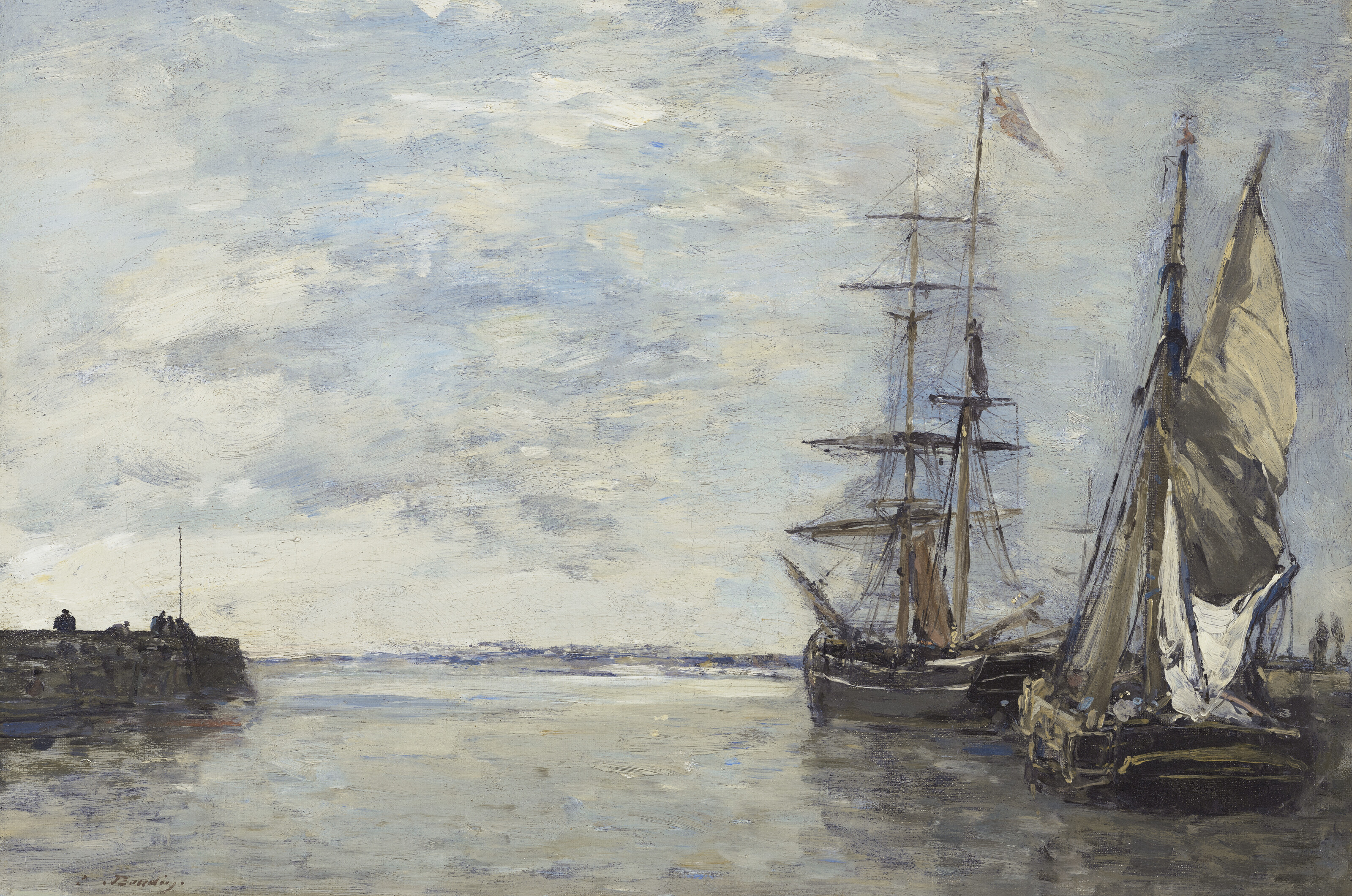 EUGÈNE BOUDIN (1824-1898), Portrieux, le port marée basse | Christie's
