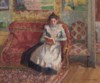 CAMILLE PISSARRO (1830-1903), Jeanne Pissarro dite Cocotte, lisant ...