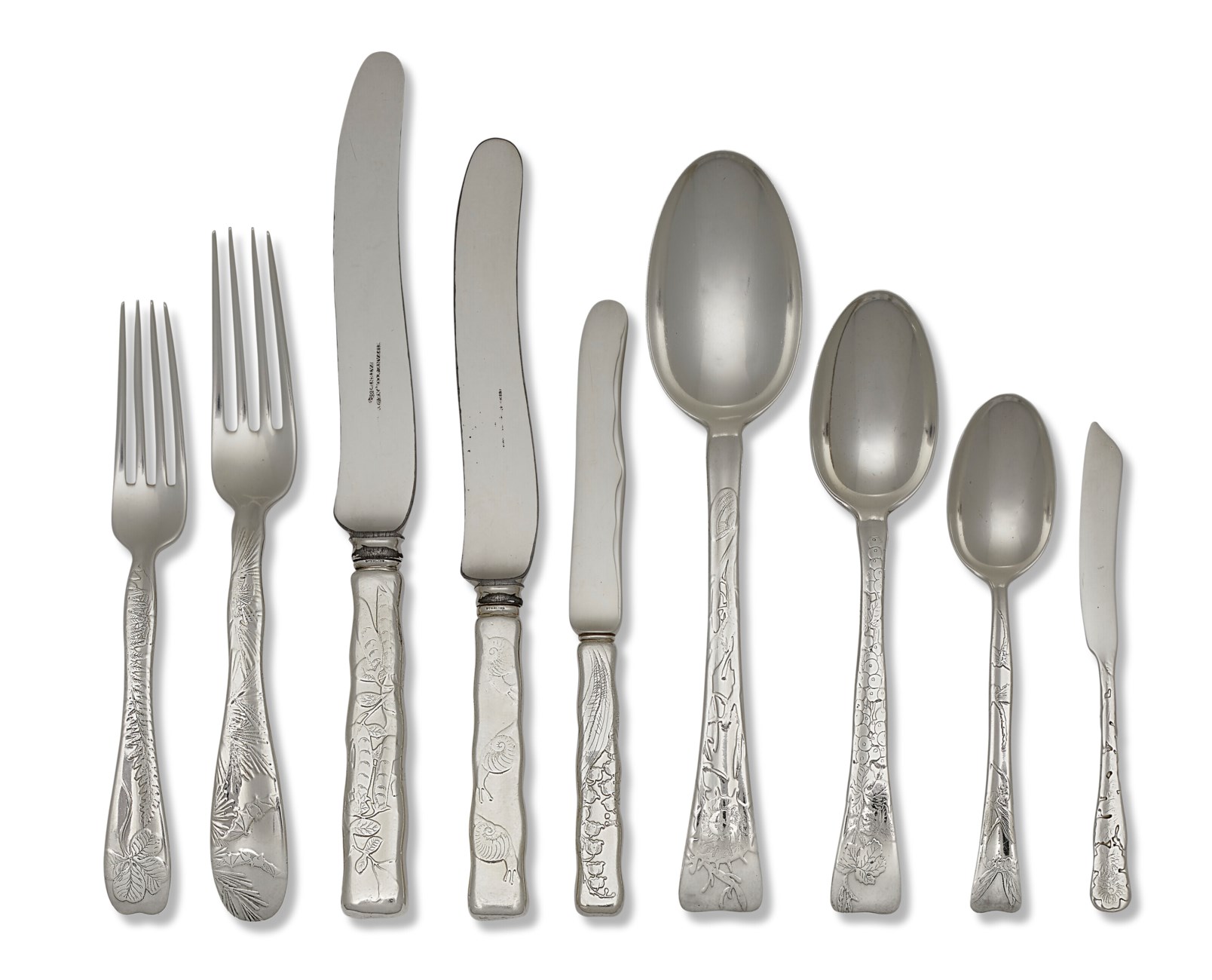 AN AMERICAN SILVER FLATWARE SERVICE, MARK OF TIFFANY & CO., NEW YORK ...