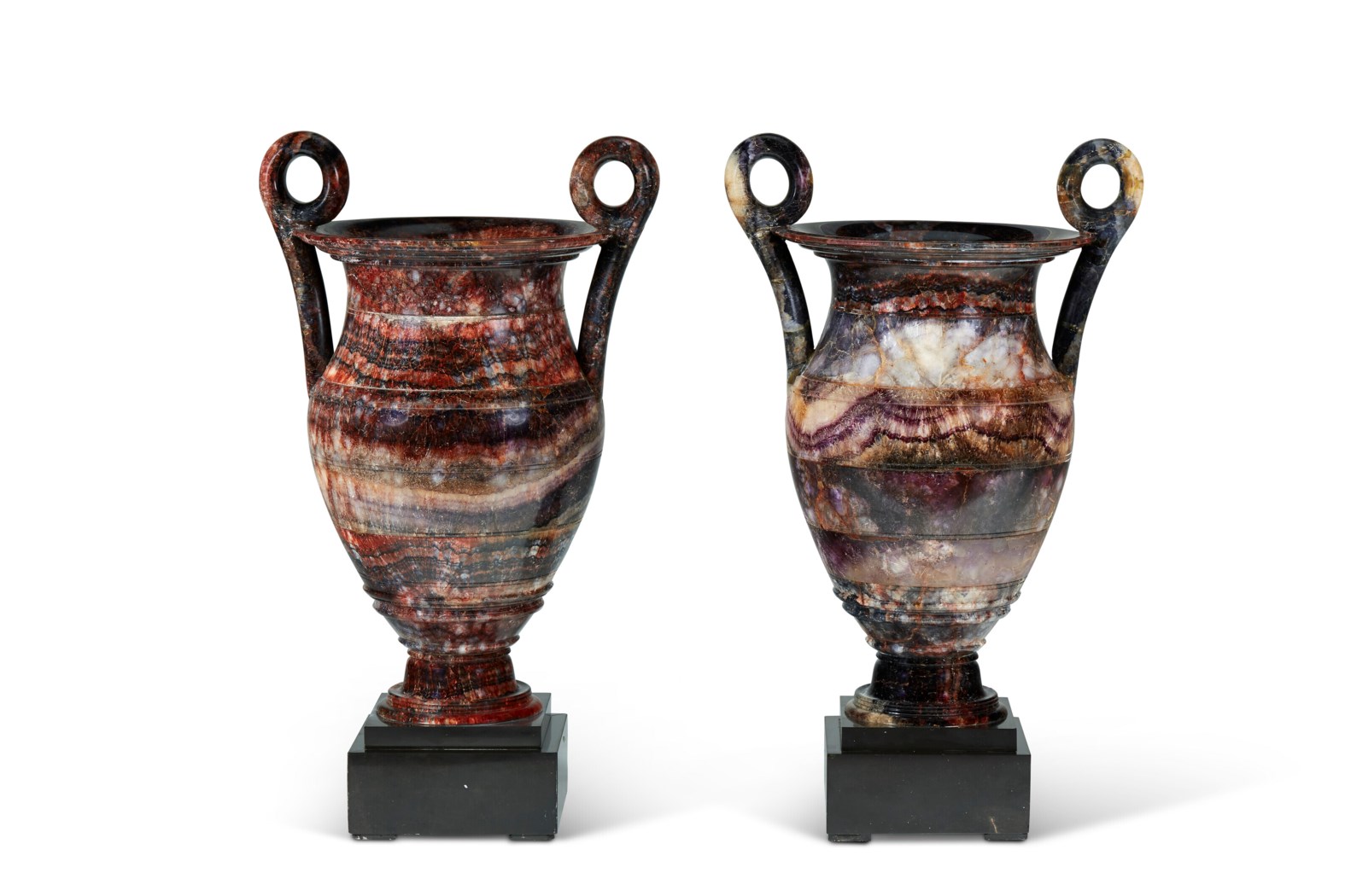 A PAIR OF REGENCY BLUE JOHN KRATER VASES, CIRCA 1815, POSSIBLY BY JAMES ...