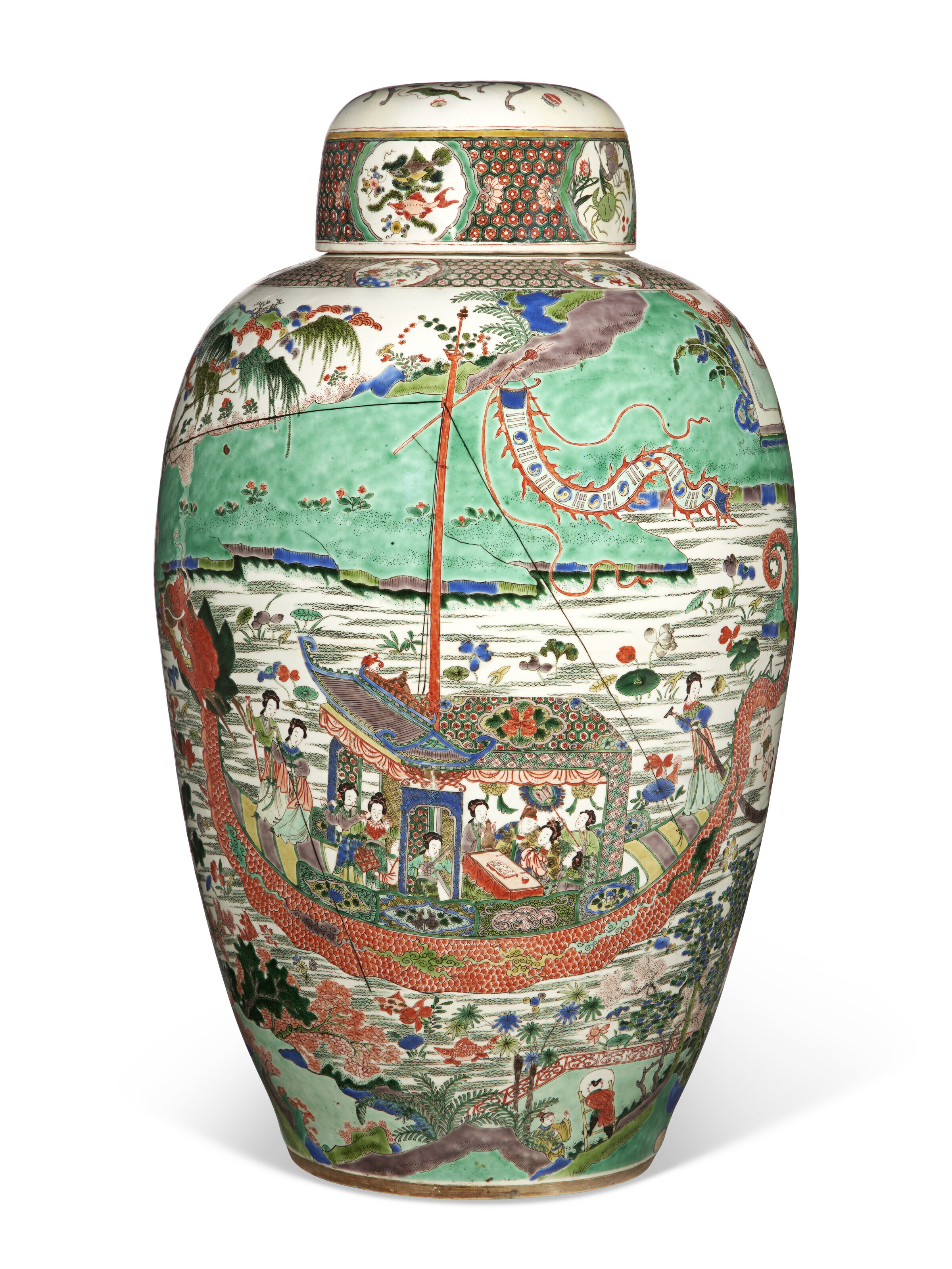 A CHINESE EXPORT PORCELAIN FAMILLE ROSE 'PRONK HANDWASHING' CISTERN AND ...