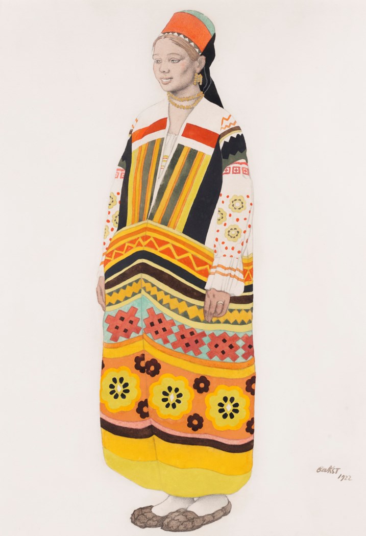 LÉON BAKST (1866-1924), Costume design for a Young Peasant Girl ...