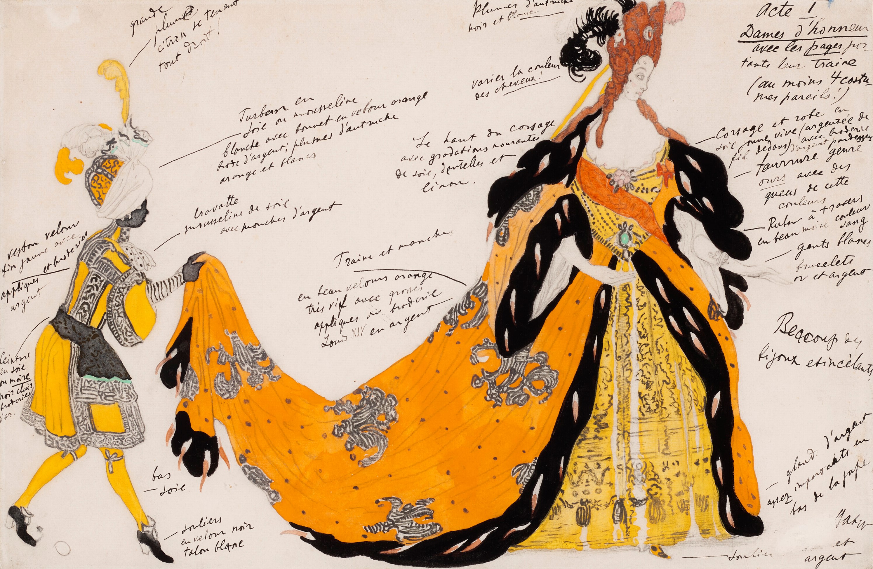 LÉON BAKST (1866-1924), Costume design for 'La Belle au bois dormant ...