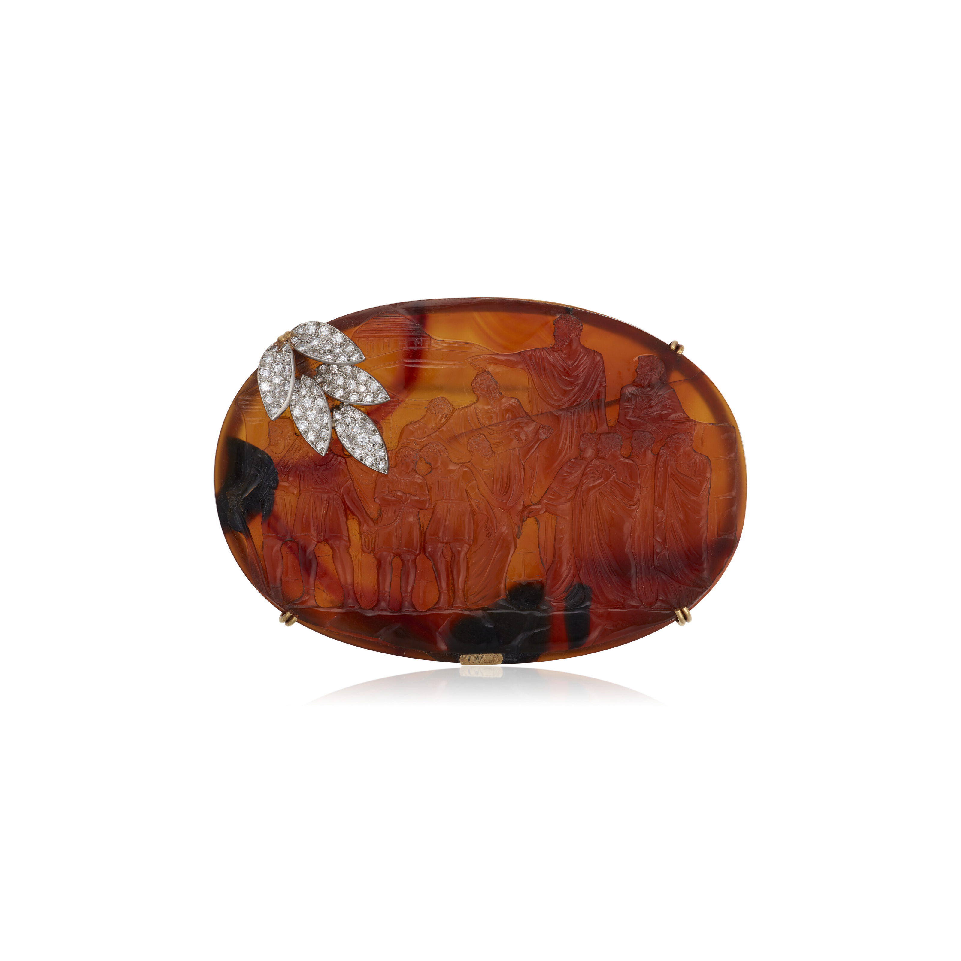 MARC KOVEN CARVED AGATE AND DIAMOND BROOCH, | Christie’s