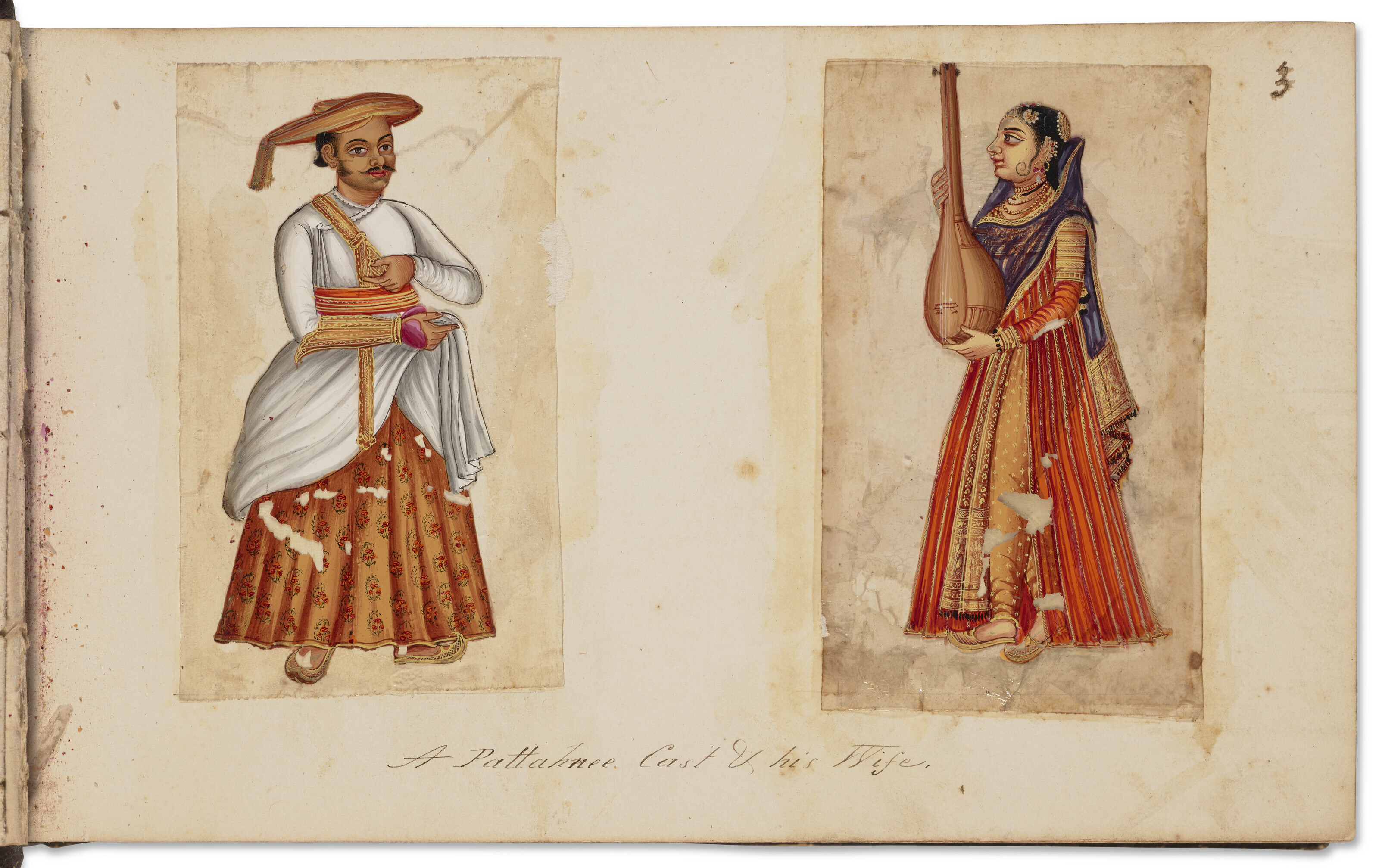 AN ALBUM OF 143 PAINTINGS ON MICA AND TEN LOOSE PAINTINGS ON MICA ...