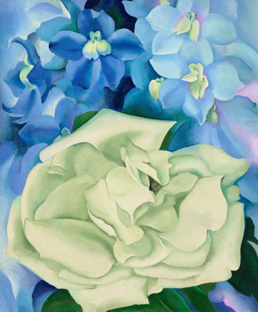 GEORGIA O'KEEFFE (1887-1986), White Rose with Larkspur No. I | Christie's
