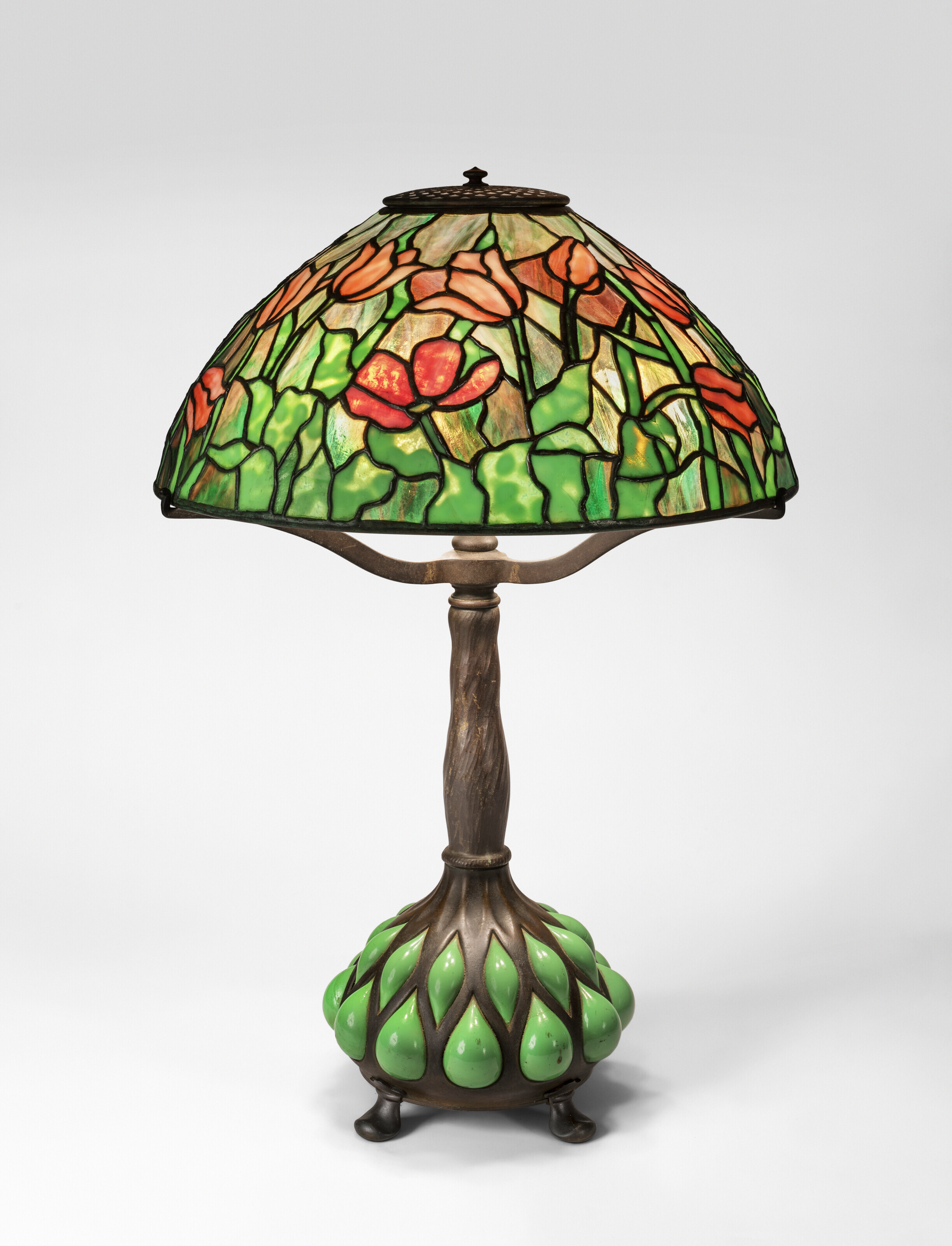 TIFFANY STUDIOS, Rare 'Geometric and Turtle Back' Hanging Light, circa ...