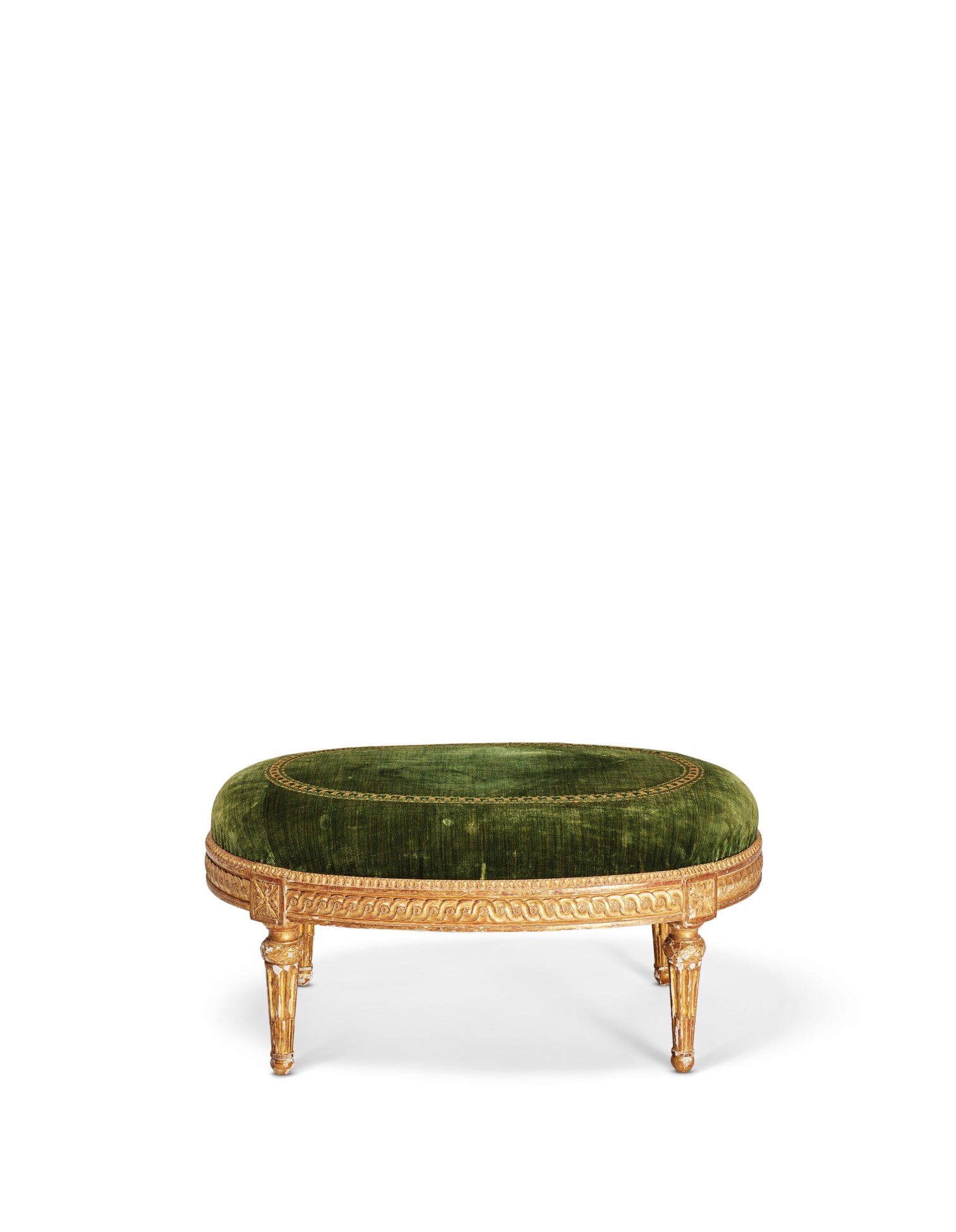 TABOURET DE PIED À CHASSIS D'ÉPOQUE LOUIS XVI, ESTAMPILLE DE CLAUDE II ...