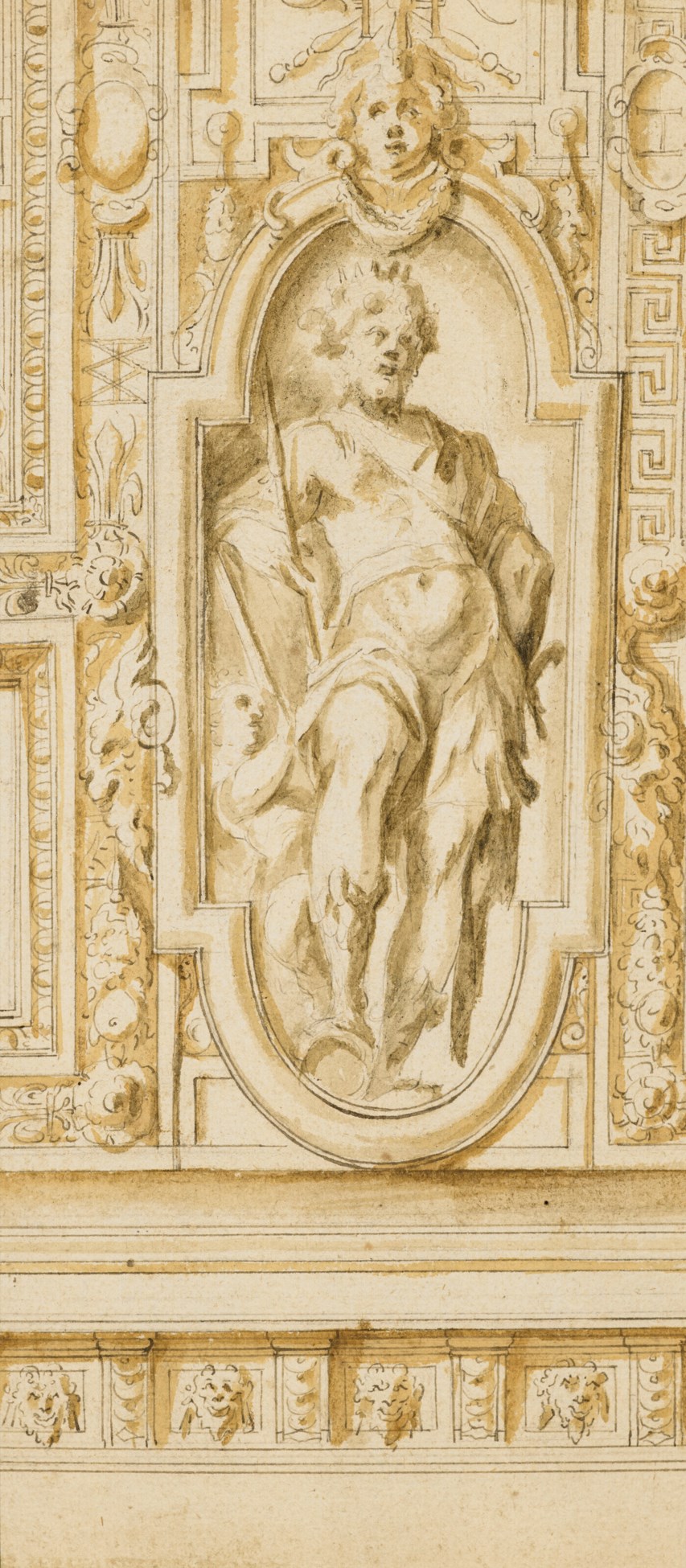 MARTIN FRÉMINET (PARIS 1567-1619), Figure d'un roi couronné dans un ...