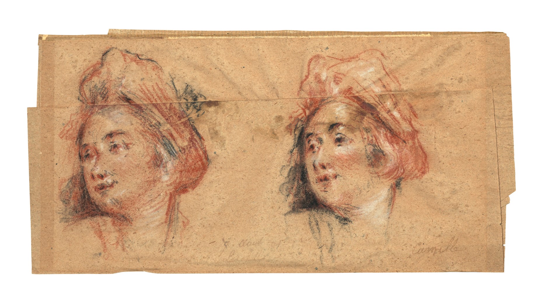 NICOLAS LANCRET (PARIS 1690-1745), Êtude de deux têtes de femmes ...
