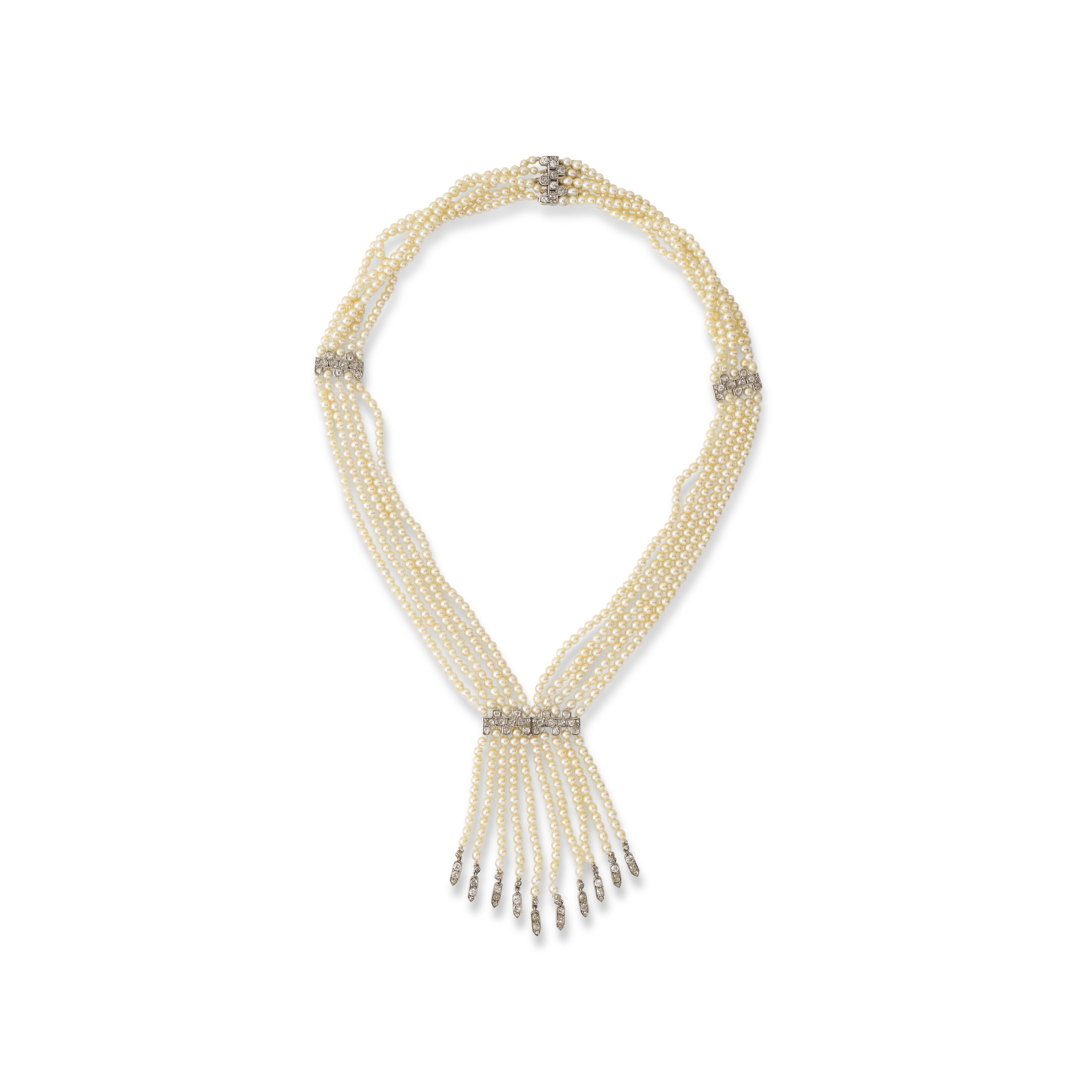 ENSEMBLE BELLE ÉPOQUE COLLIER DE PERLES DE CULTURE ET COLLIER RAS-DE ...