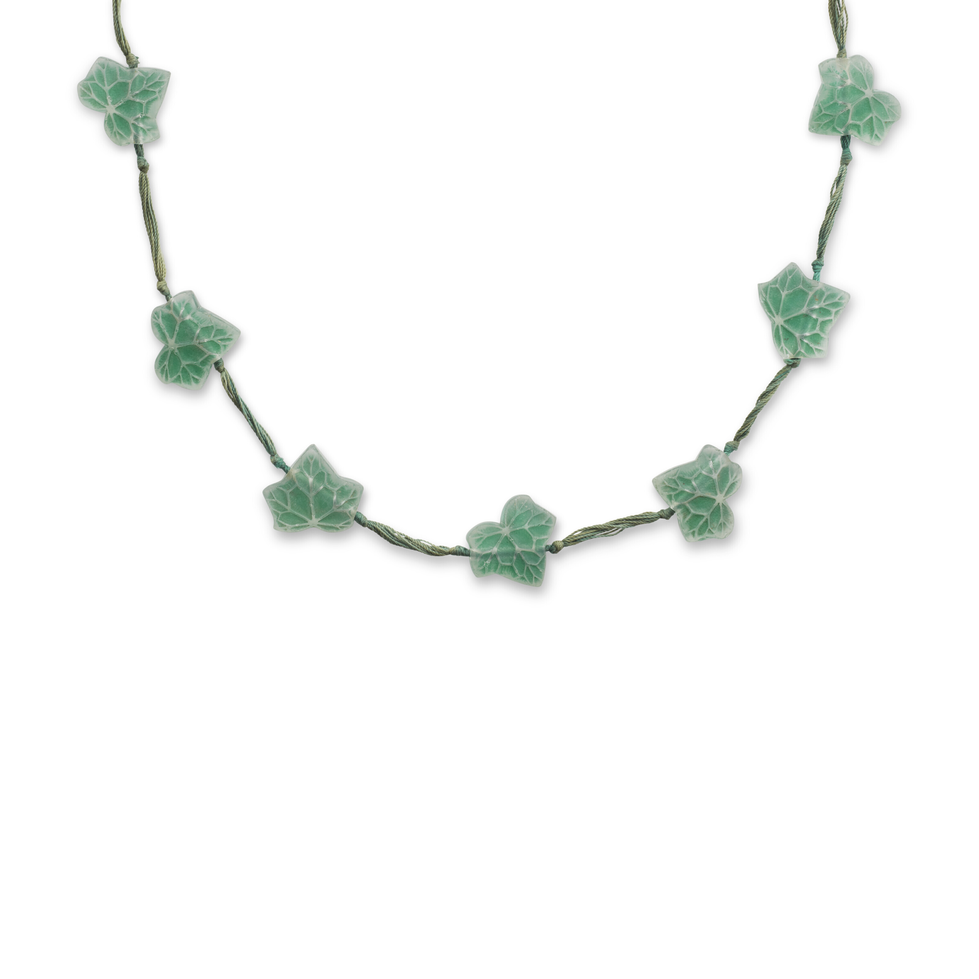 NO RESERVE - RENÉ LALIQUE COLLIER ART NOUVEAU "FEUILLES DE LIERRE ...