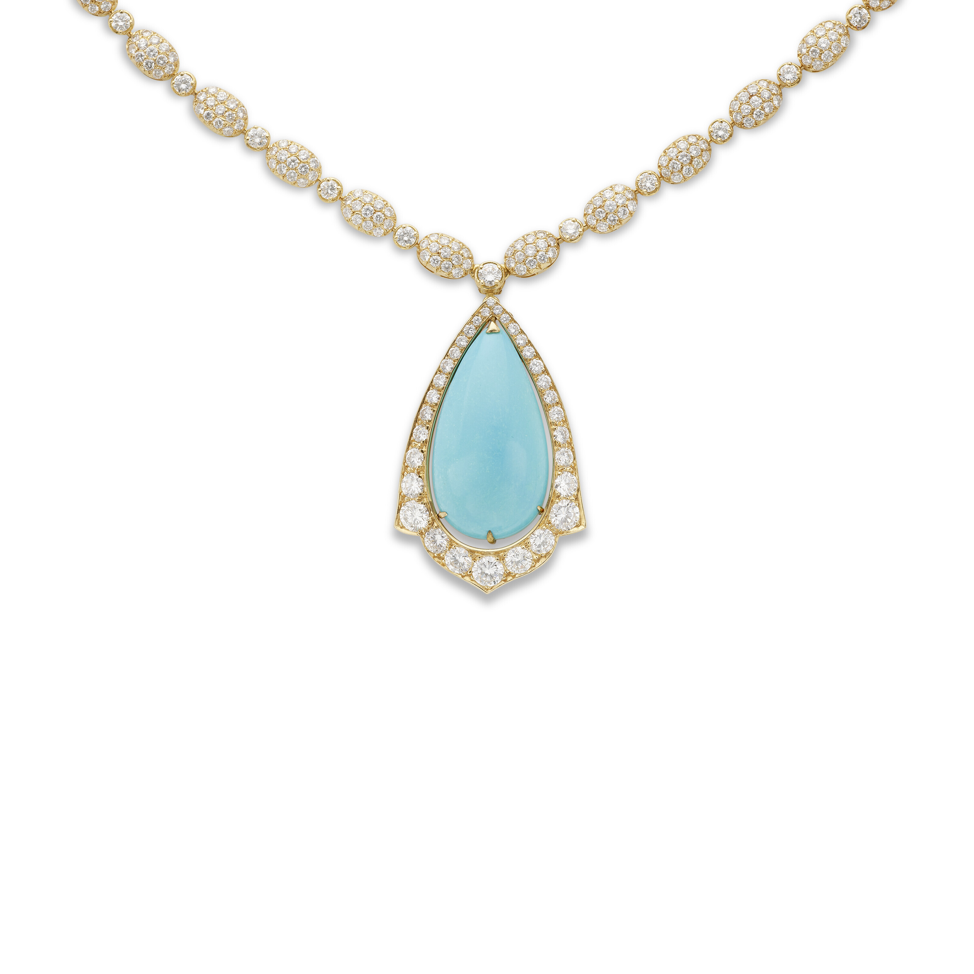 VAN CLEEF & ARPELS COLLIER TRANSFORMABLE TURQUOISE ET DIAMANTS ...
