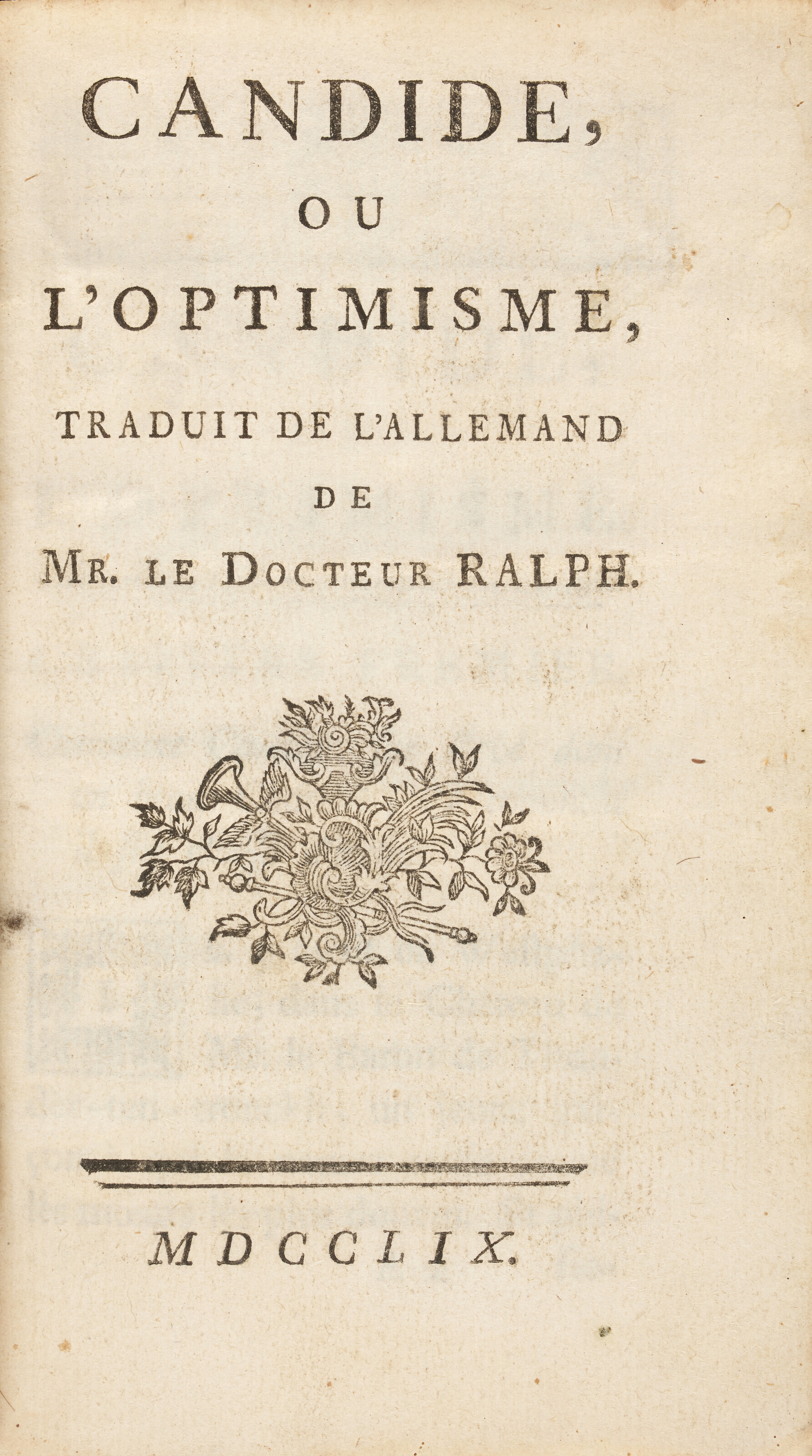 [VOLTAIRE, François-Marie Arouet, dit (1694-1778)], Candide ou l ...