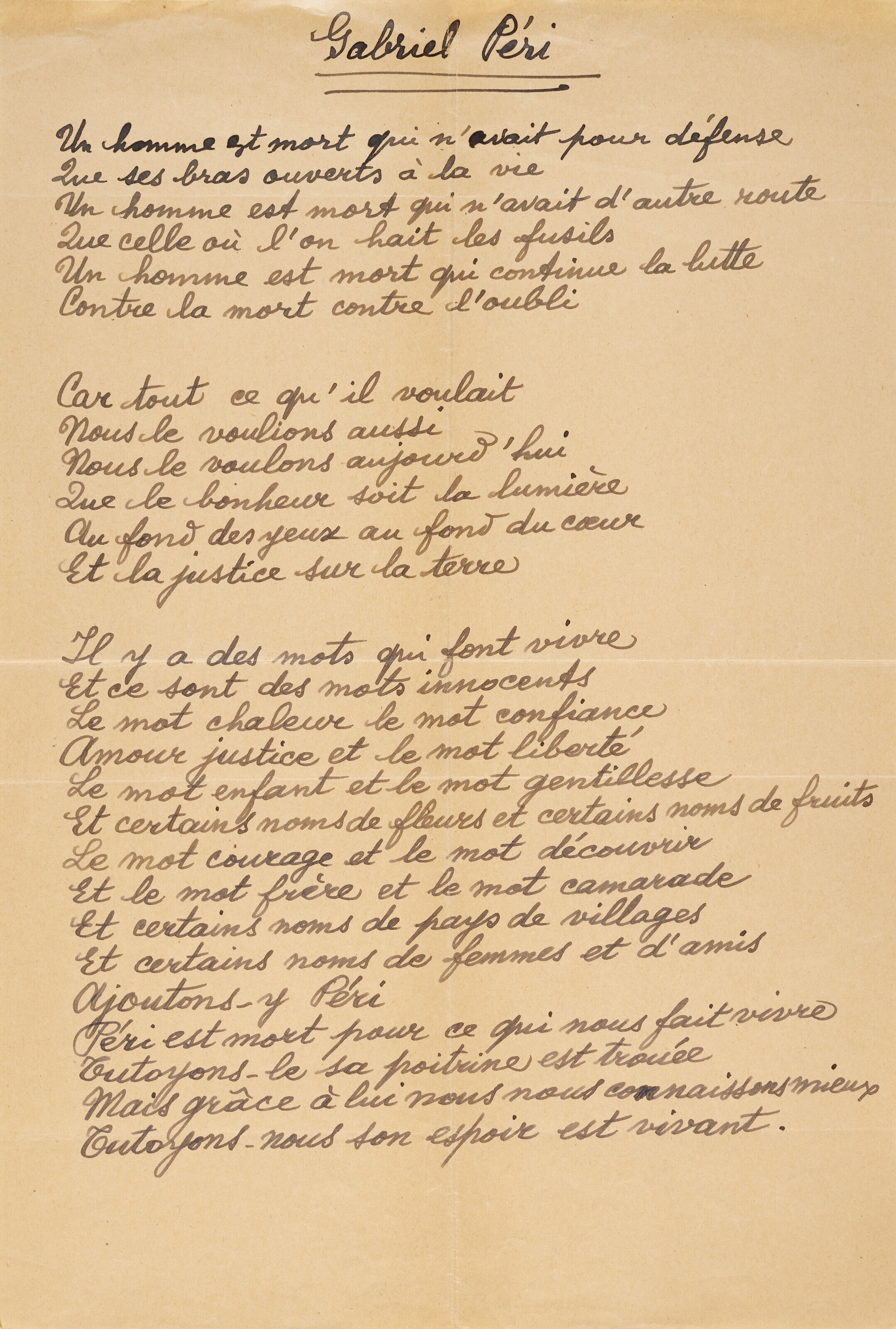 ÉLUARD, Paul (1895-1952), Deux poèmes autographes autour de la ...