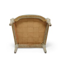 FAUTEUIL ROYAL A L'ETRUSQUE D'EPOQUE LOUIS XVI, ESTAMPILLE DE GEORGES ...