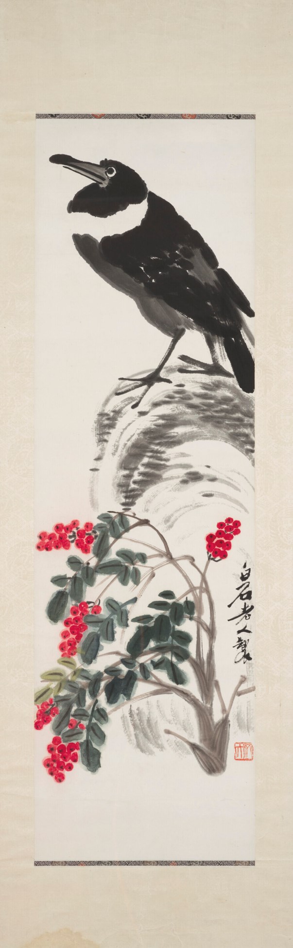 QI BAISHI (1864-1957), PIE ET POMMIER SAUVAGE | Christie's