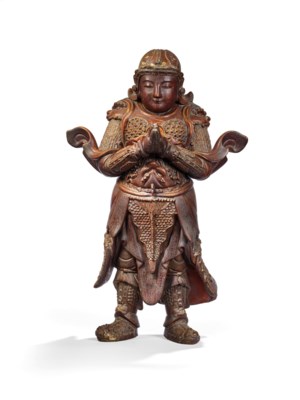 GRANDE STATUE DE WEITUO EN LAQUE SÈCHE, CHINE, XVIIÈME-XVIIIÈME SIÈCLE ...