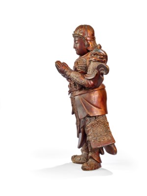 GRANDE STATUE DE WEITUO EN LAQUE SÈCHE, CHINE, XVIIÈME-XVIIIÈME SIÈCLE ...