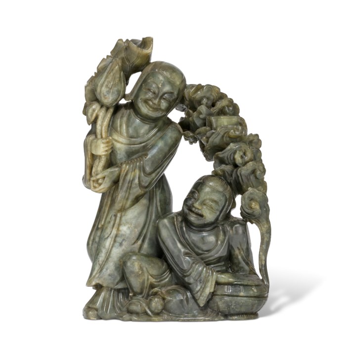 GROUPE DE HEHE ERXIAN EN JADE, CHINE, DYNASTIE QING (1644-1911 ...