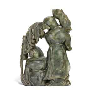 GROUPE DE HEHE ERXIAN EN JADE, CHINE, DYNASTIE QING (1644-1911 ...