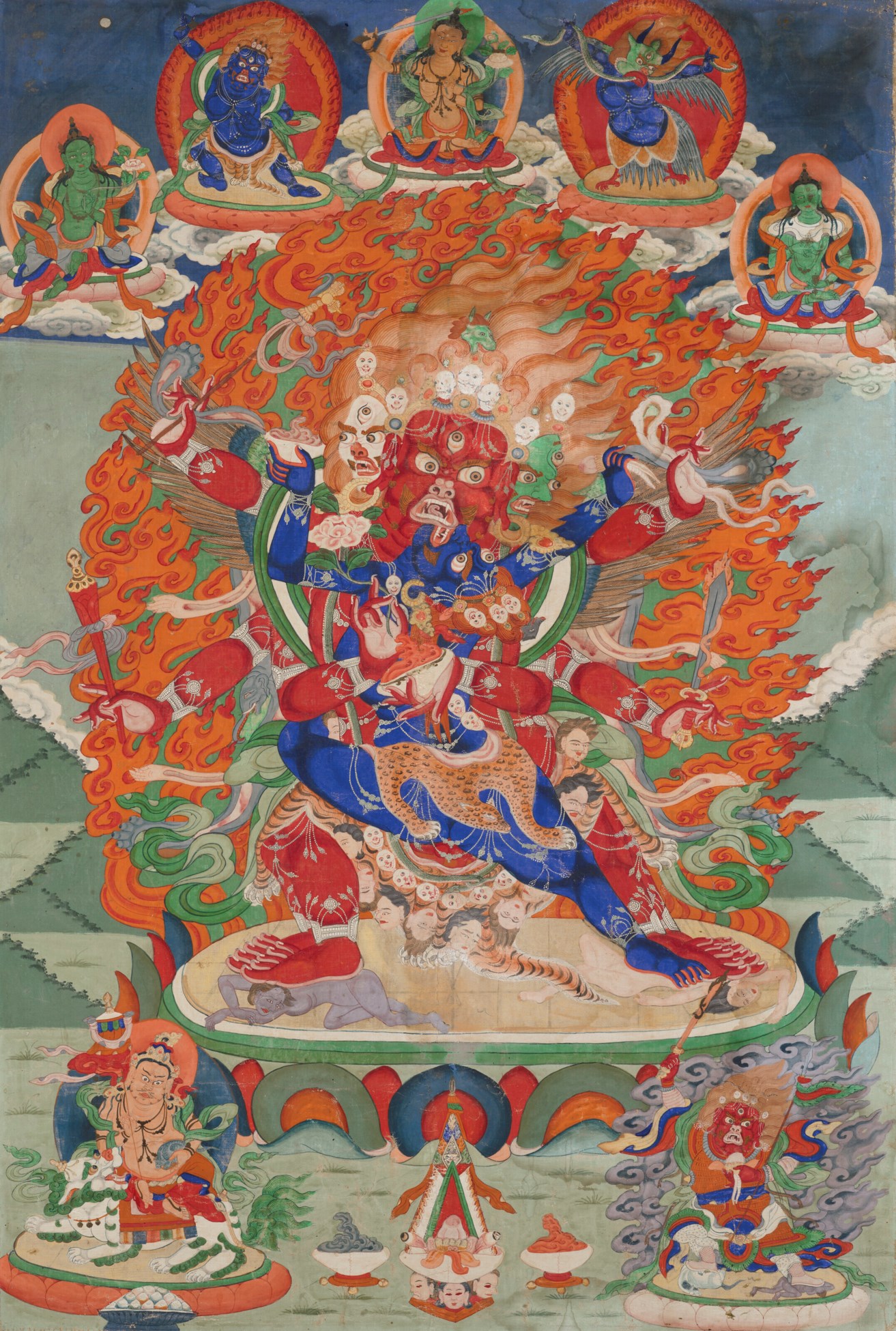 THANGKA REPRÉSENTANT HAYAGRIVA, TIBET, FIN DU XVIIIÈME-DÉBUT DU XIXÈME ...