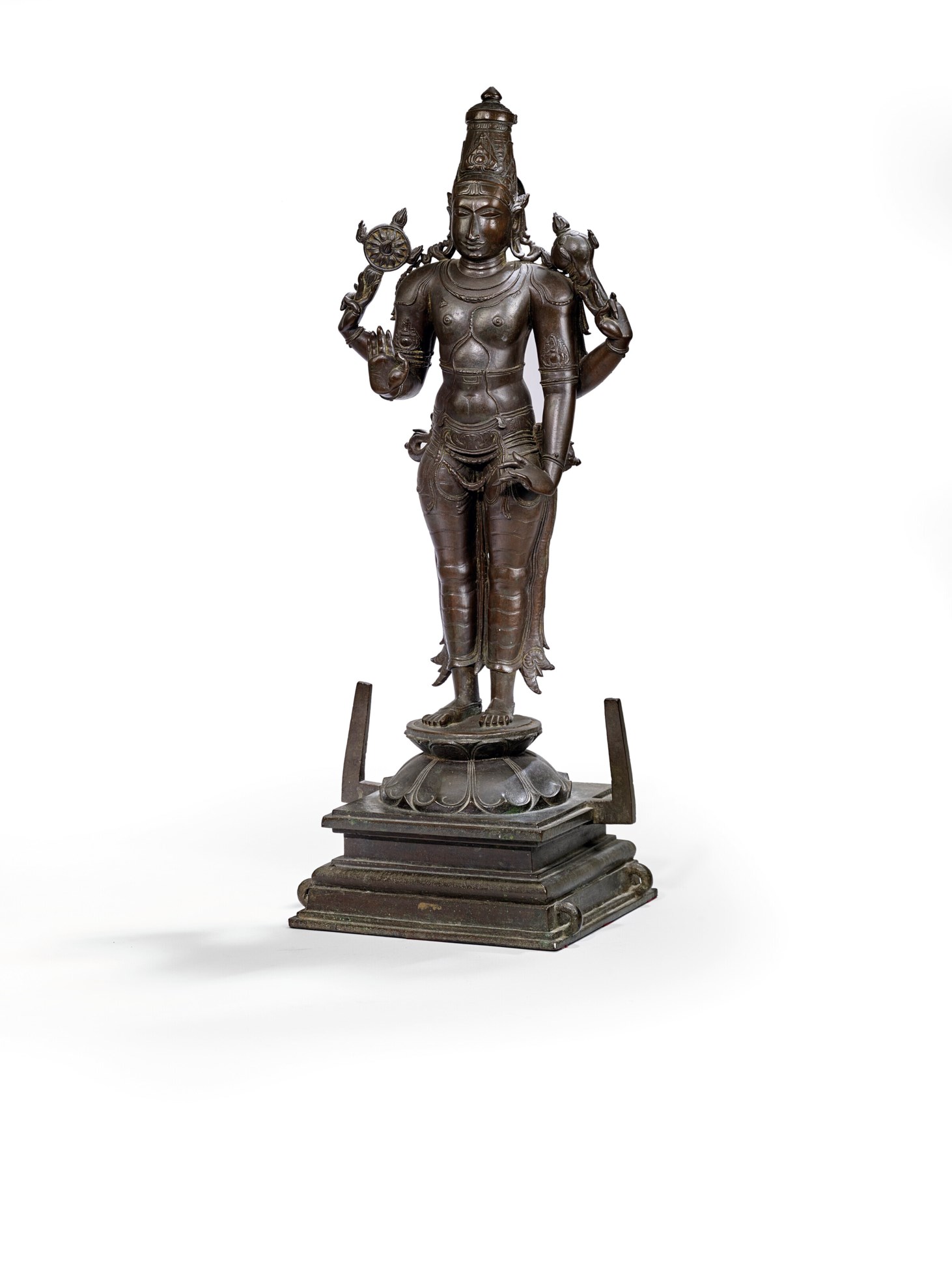 STATUE DE VISHNU EN BRONZE, INDE DU SUD, TAMIL NADU, ÉPOQUE ...