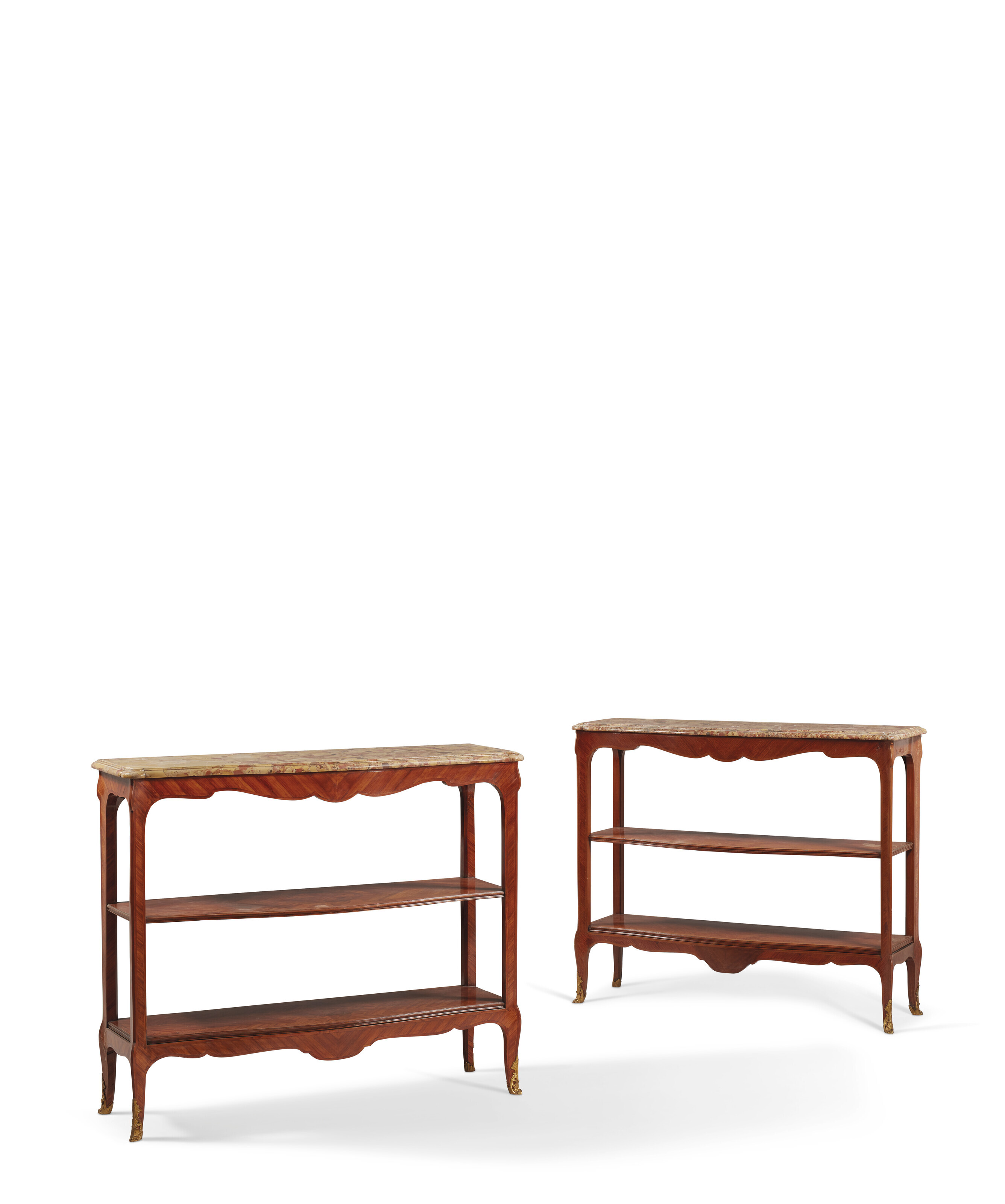 DEUX CONSOLESDE STYLE TRANSITION FORMANT PAIRE, L'UNE DU XIXE SIECLE, L ...