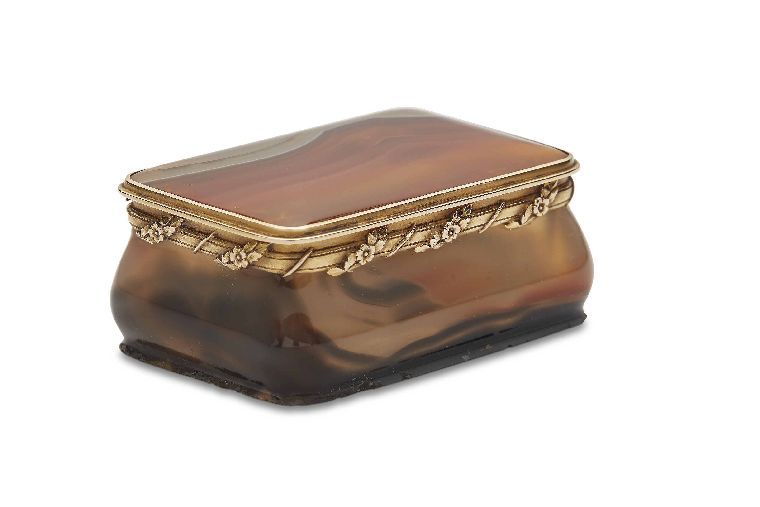 BOITE FRANCAISE EN OR ET AGATE, PAR PAUL FREY, PARIS, VERS 1890 ...