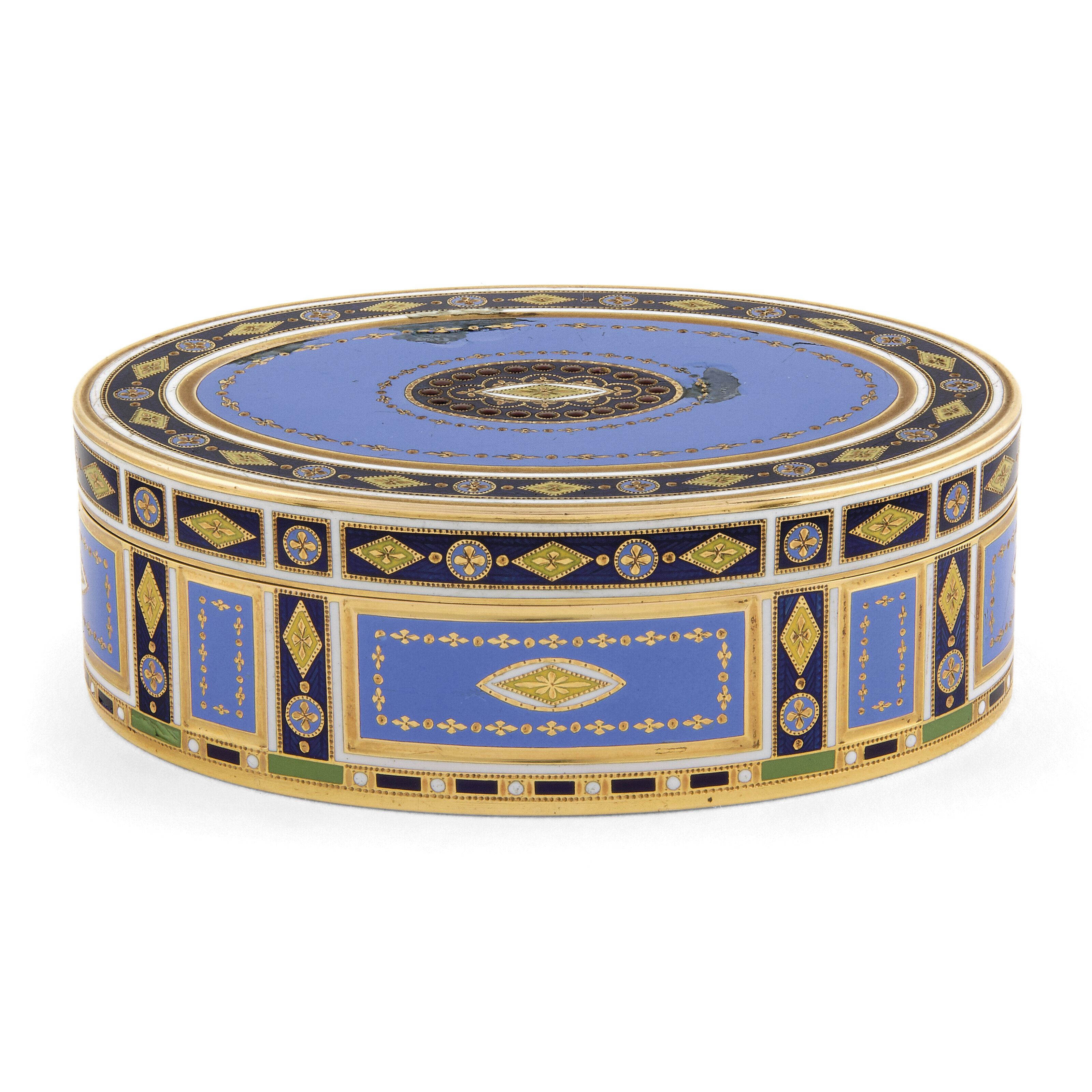 TABATIÈRE EN OR ET ÉMAIL D'EPOQUE LOUIS XVI, PAR PHILIPPE (LE) BOURLIER ...